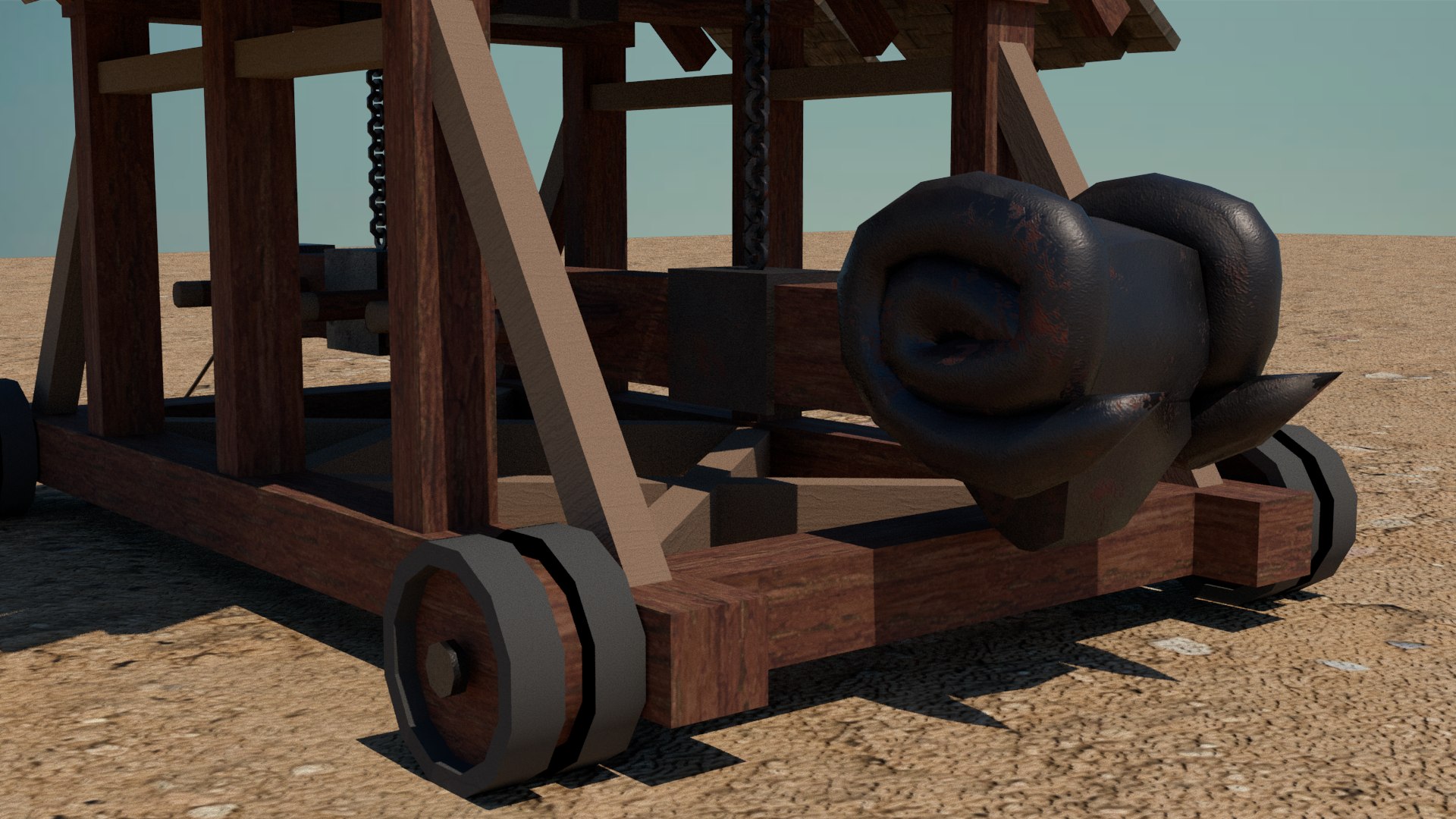 3D Battering ram with canopy model - TurboSquid 1735195