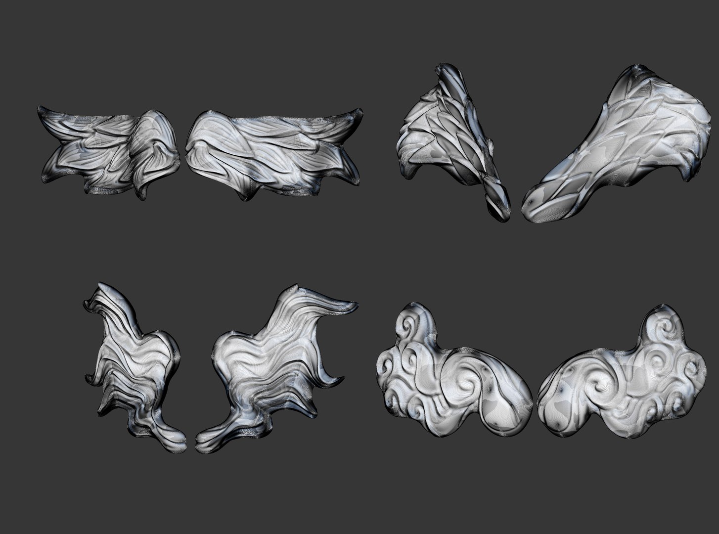 3D 20 Mid Poly Statue And Sculpture Angel Wings IMM Brush Set For ...