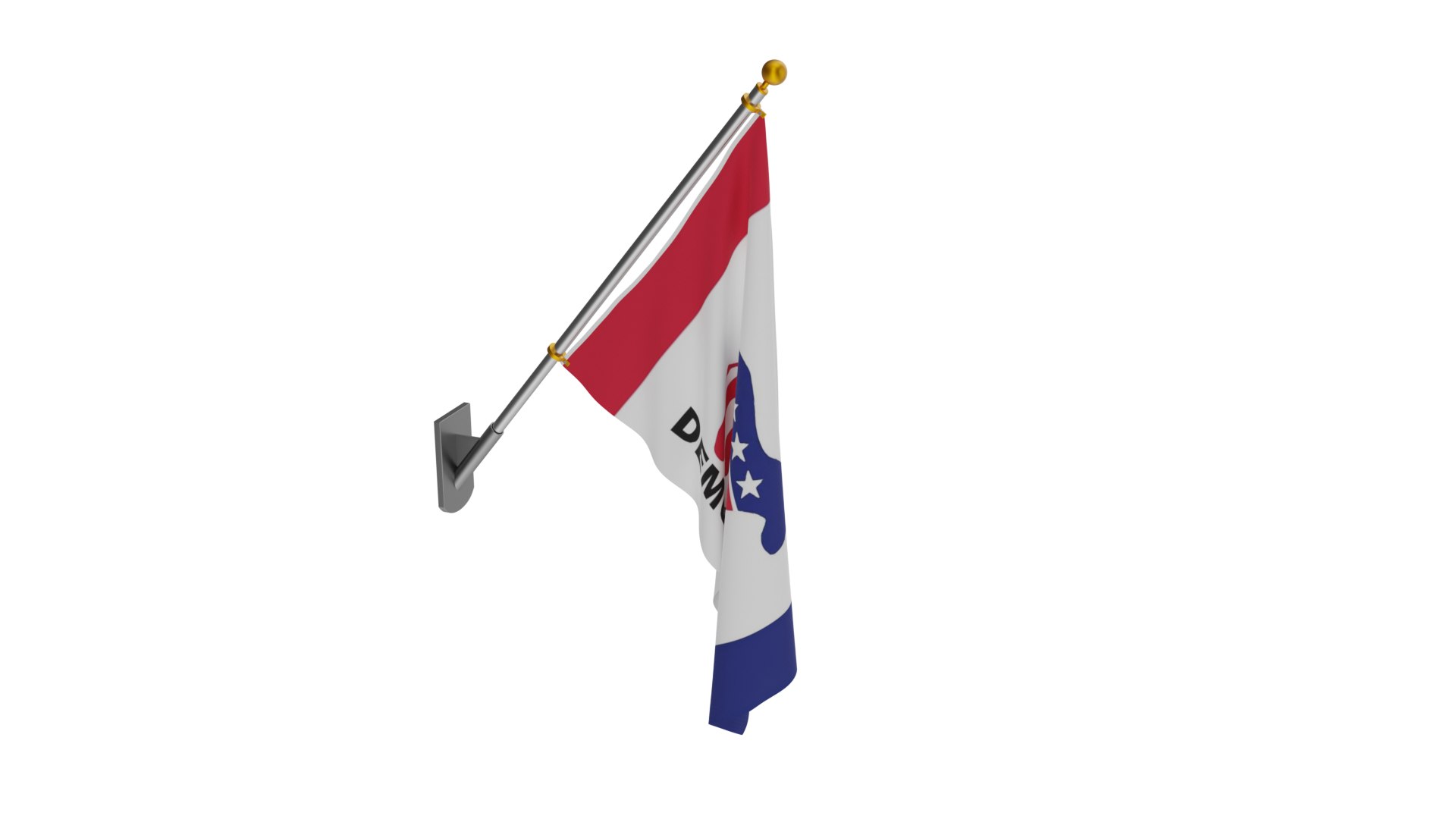 3D Wall Flag Democratic Party USA - TurboSquid 2210986