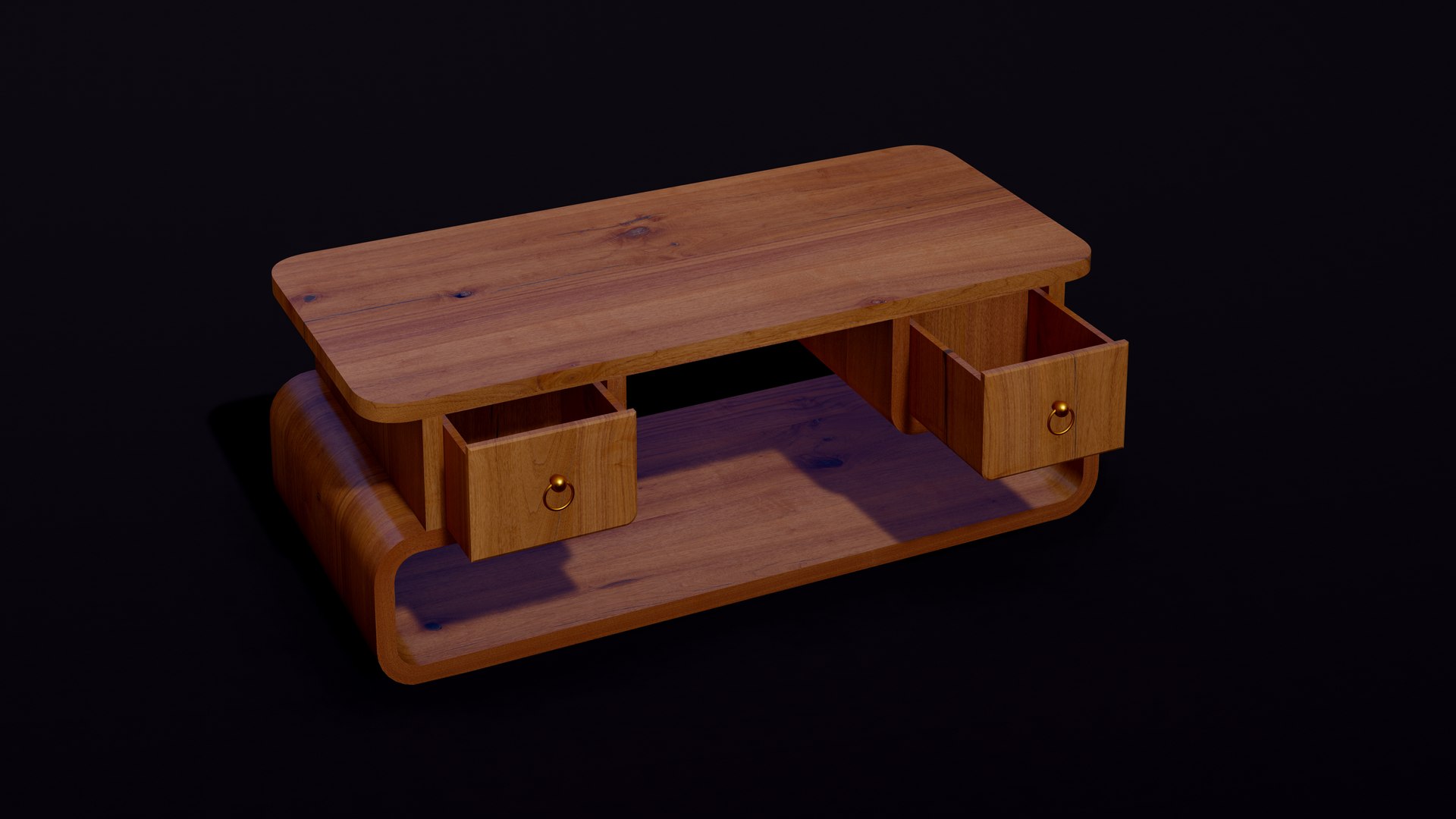 3D Wooden Coffee Table - TurboSquid 1905717