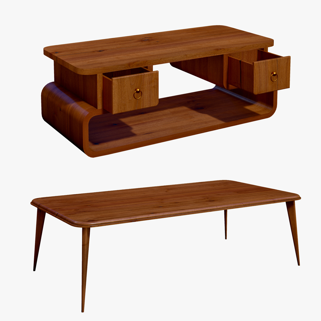 3D Wooden Coffee Table - TurboSquid 1905717