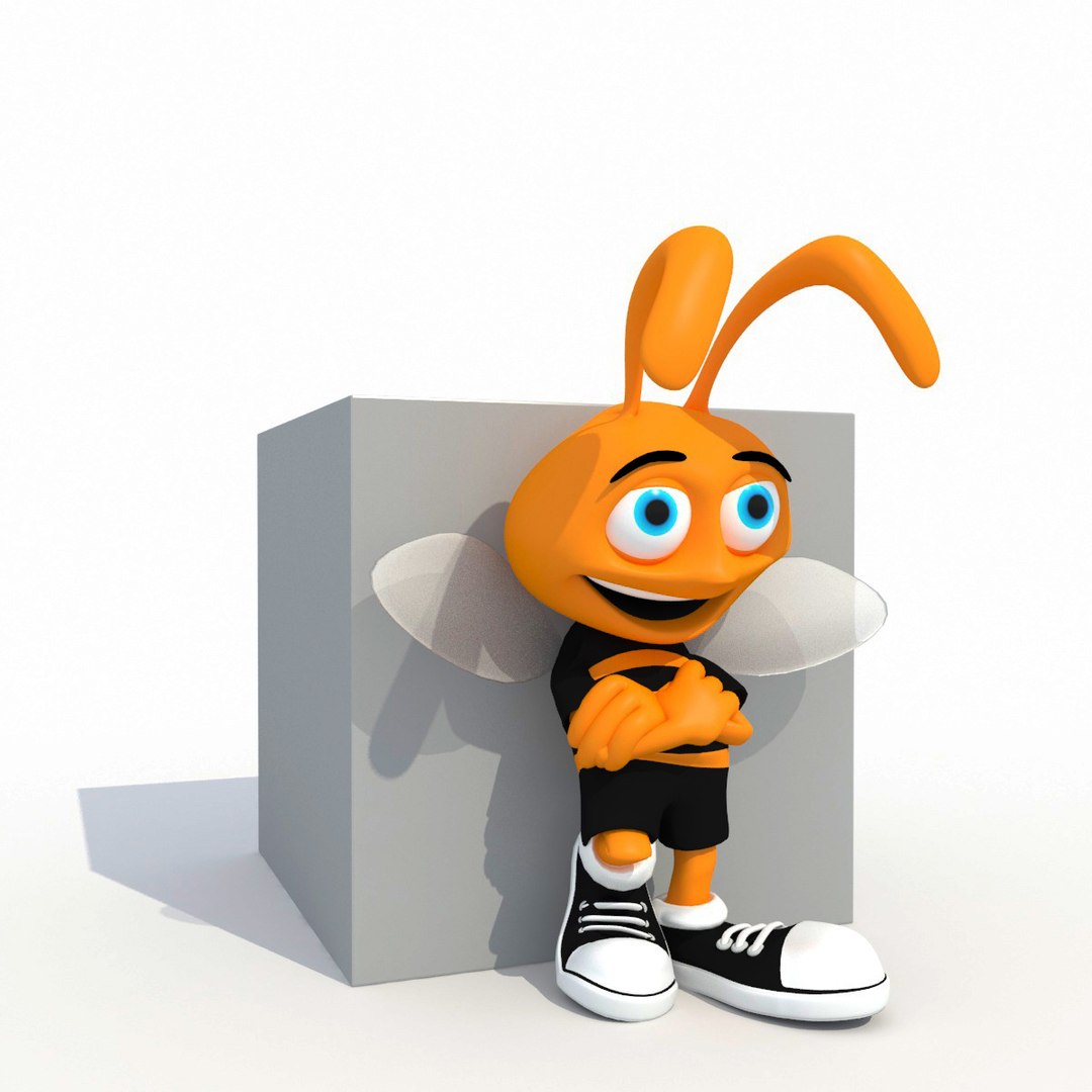 bee cartoon character rigged max