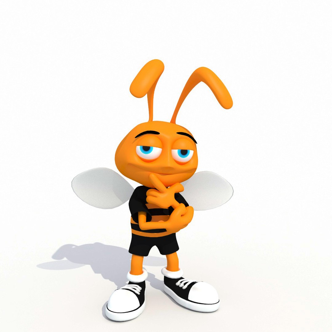 bee cartoon character rigged max