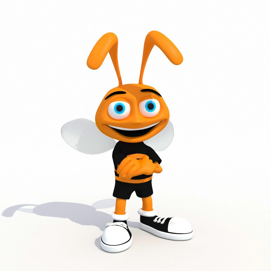 bee cartoon character rigged max