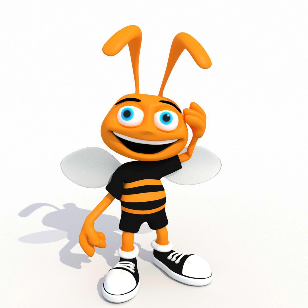 bee cartoon character rigged max