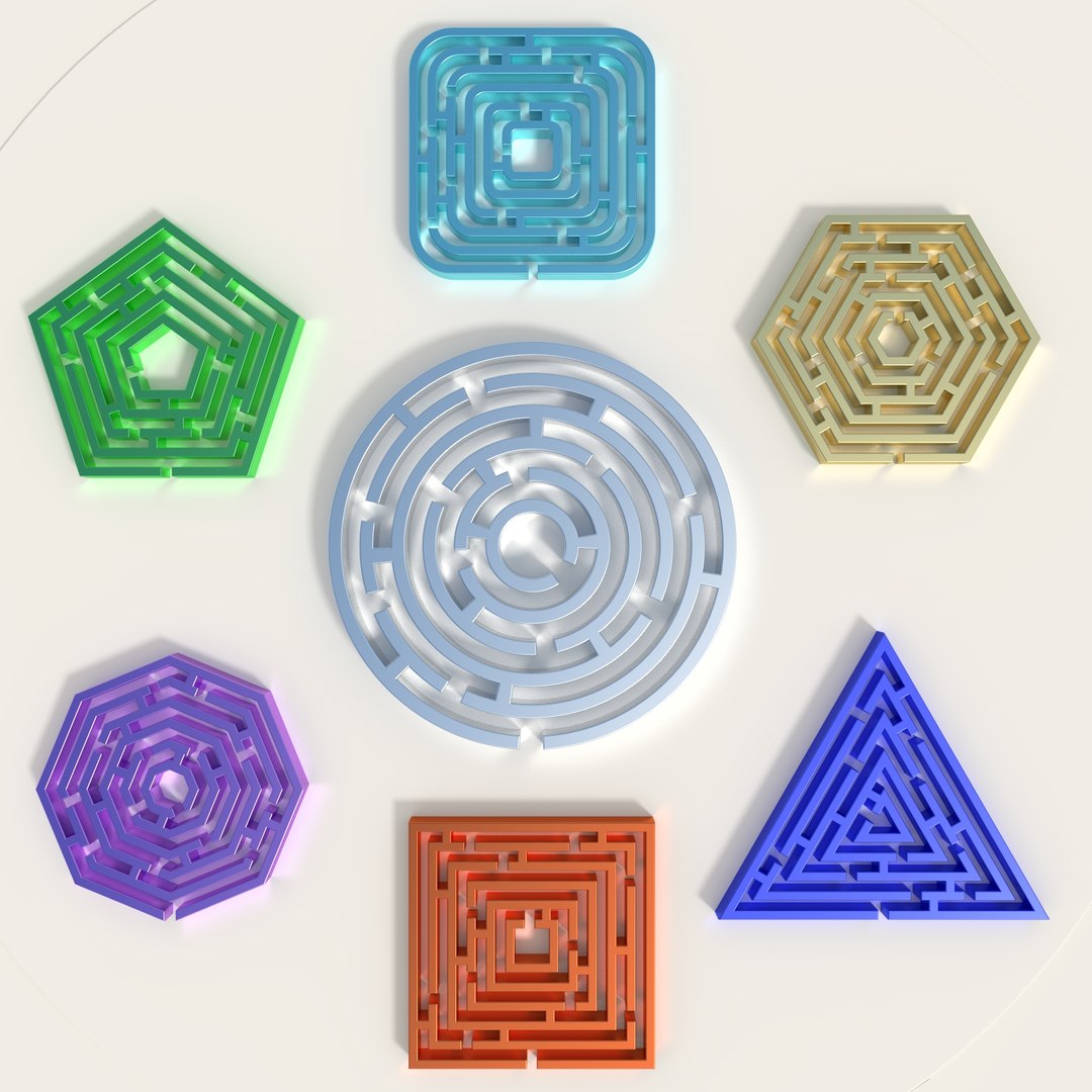3d model mazes labyrinths
