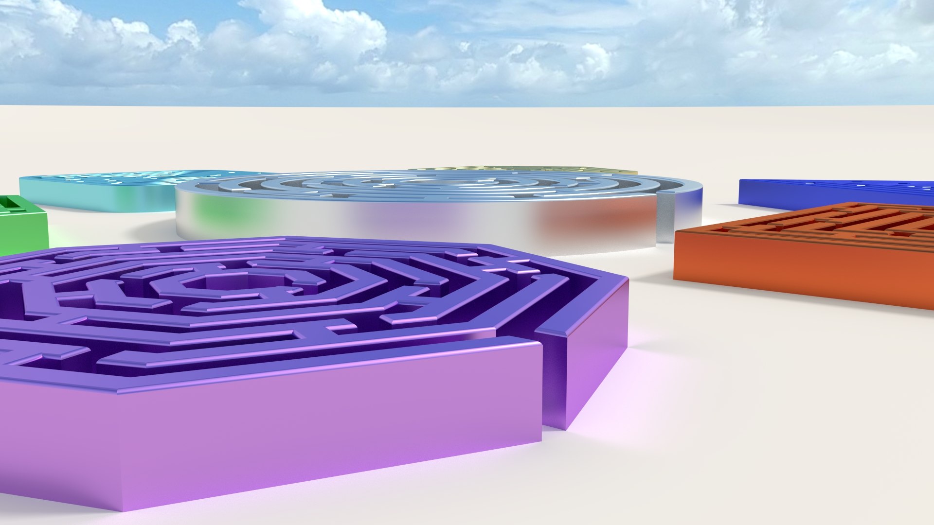 3d model mazes labyrinths