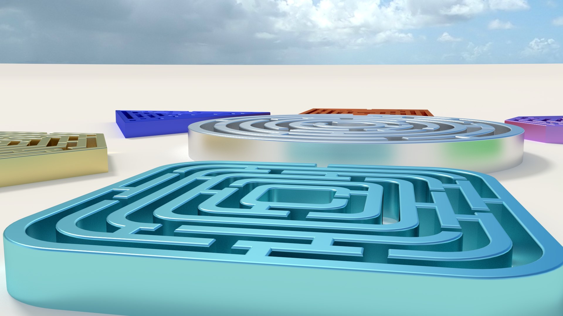 3d model mazes labyrinths