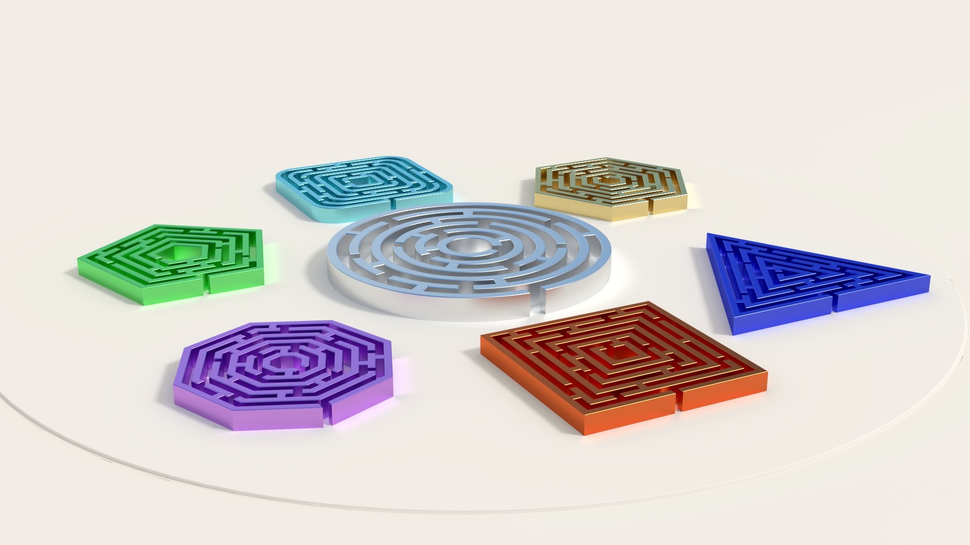 3d model mazes labyrinths