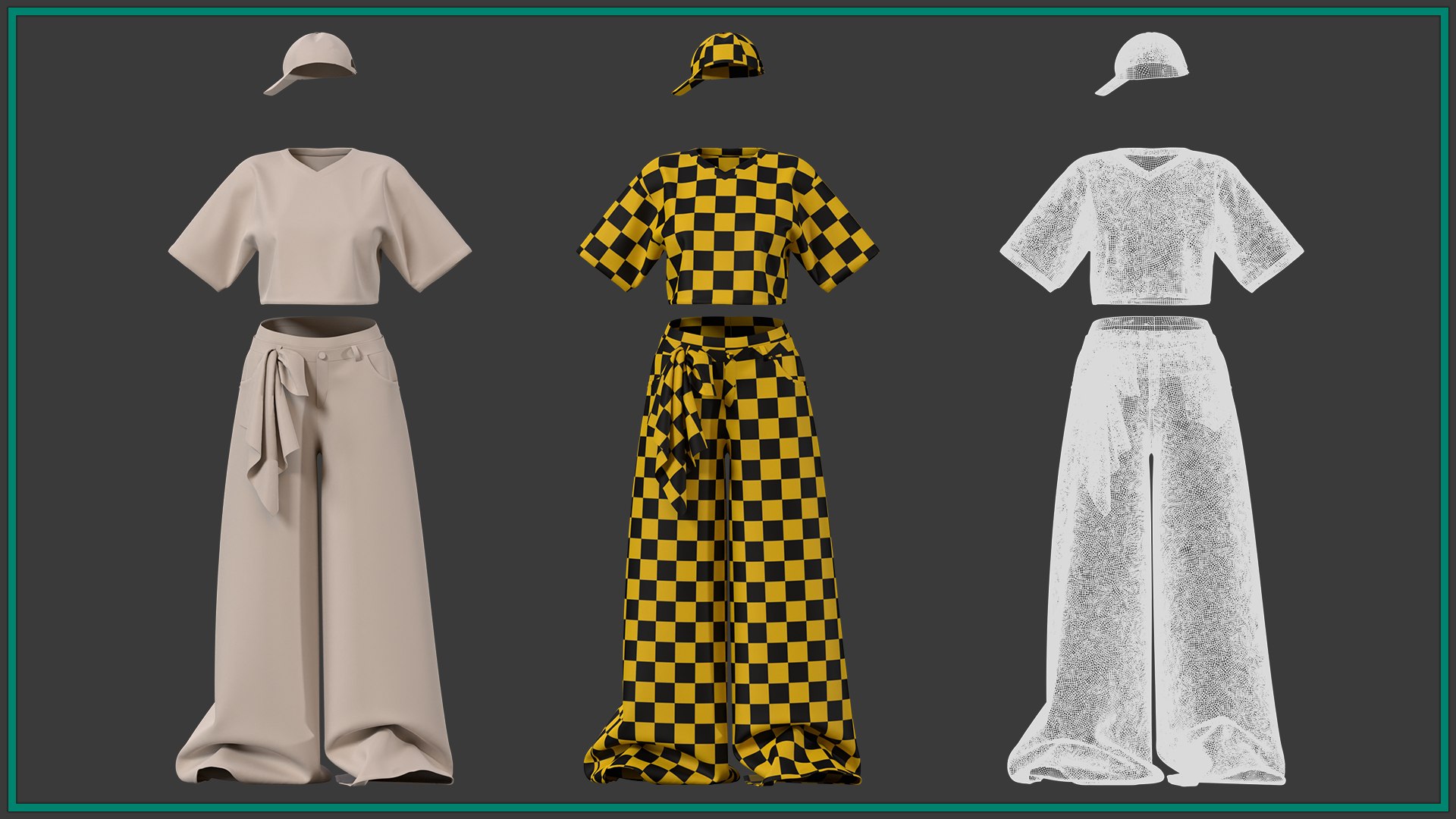 Female Hip Hop Outfit With Texture And Smart Material 3D Model ...