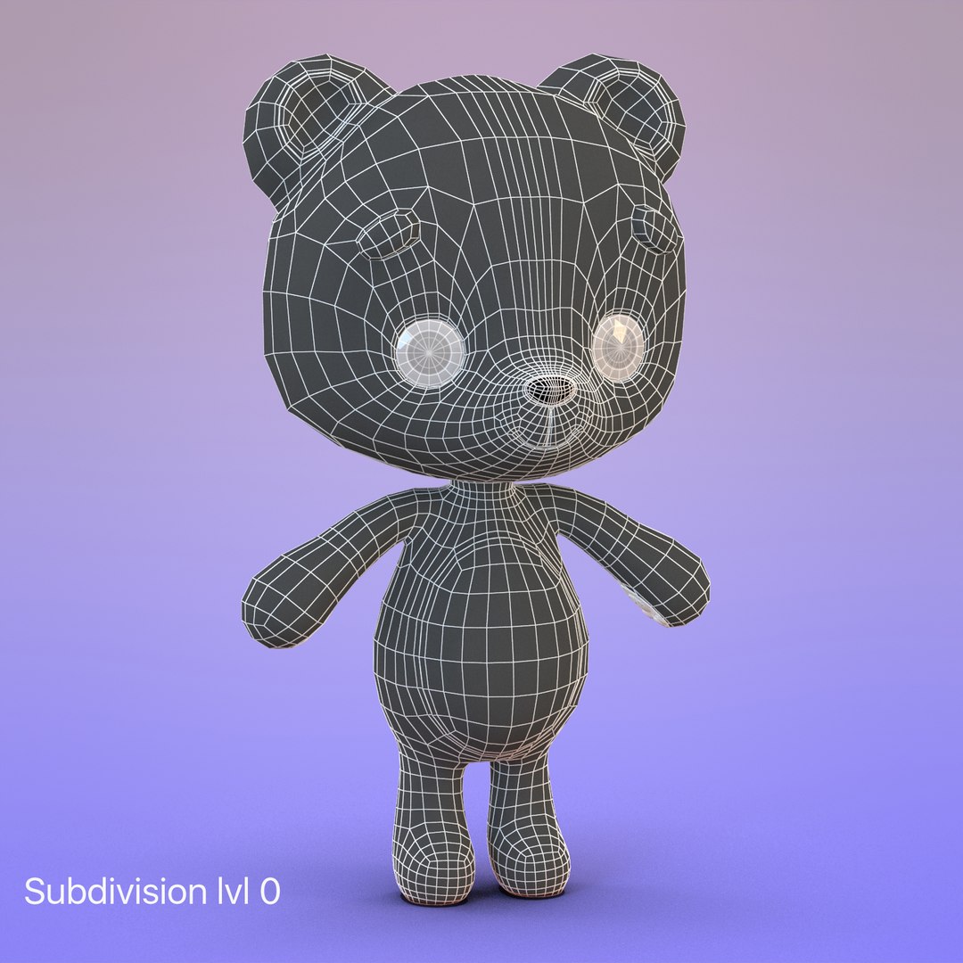 Cute Cartoon Teddy Bear 3D Model - TurboSquid 1217914