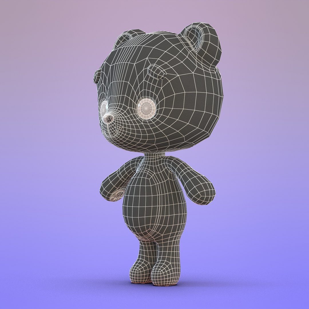 Cute Cartoon Teddy Bear 3D Model - TurboSquid 1217914