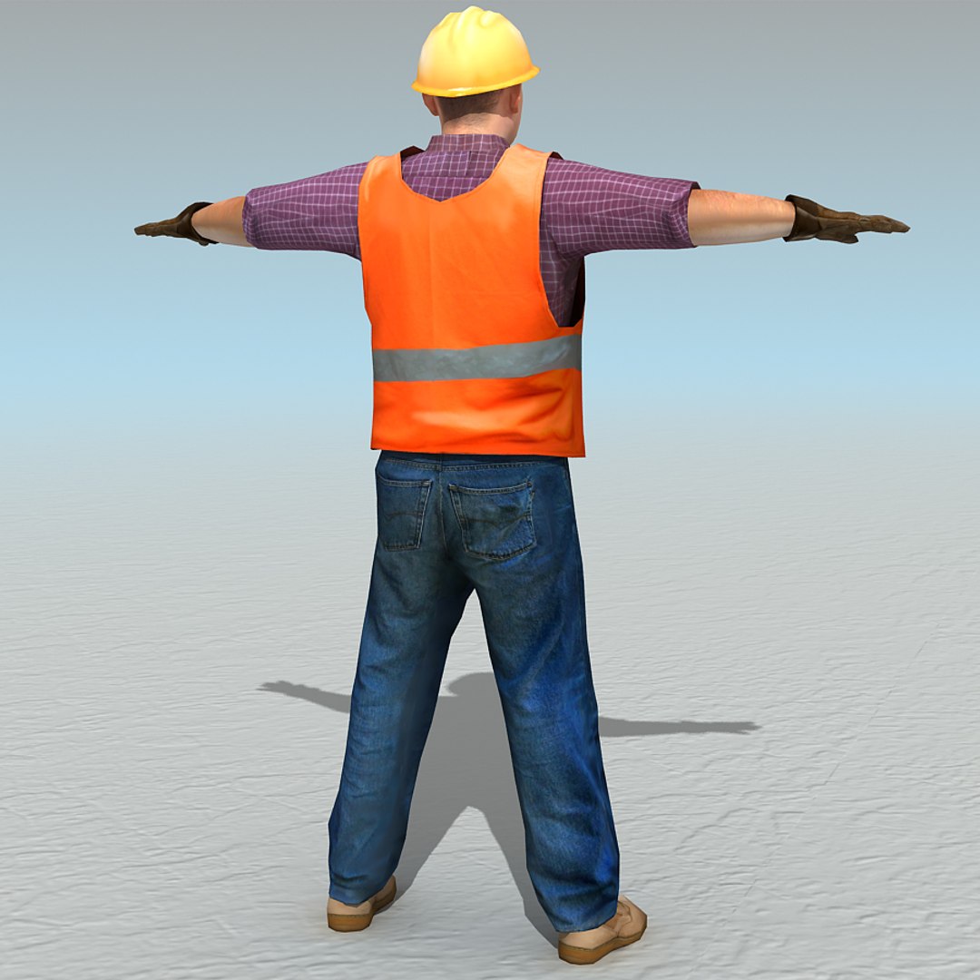 3d Casual Worker Model