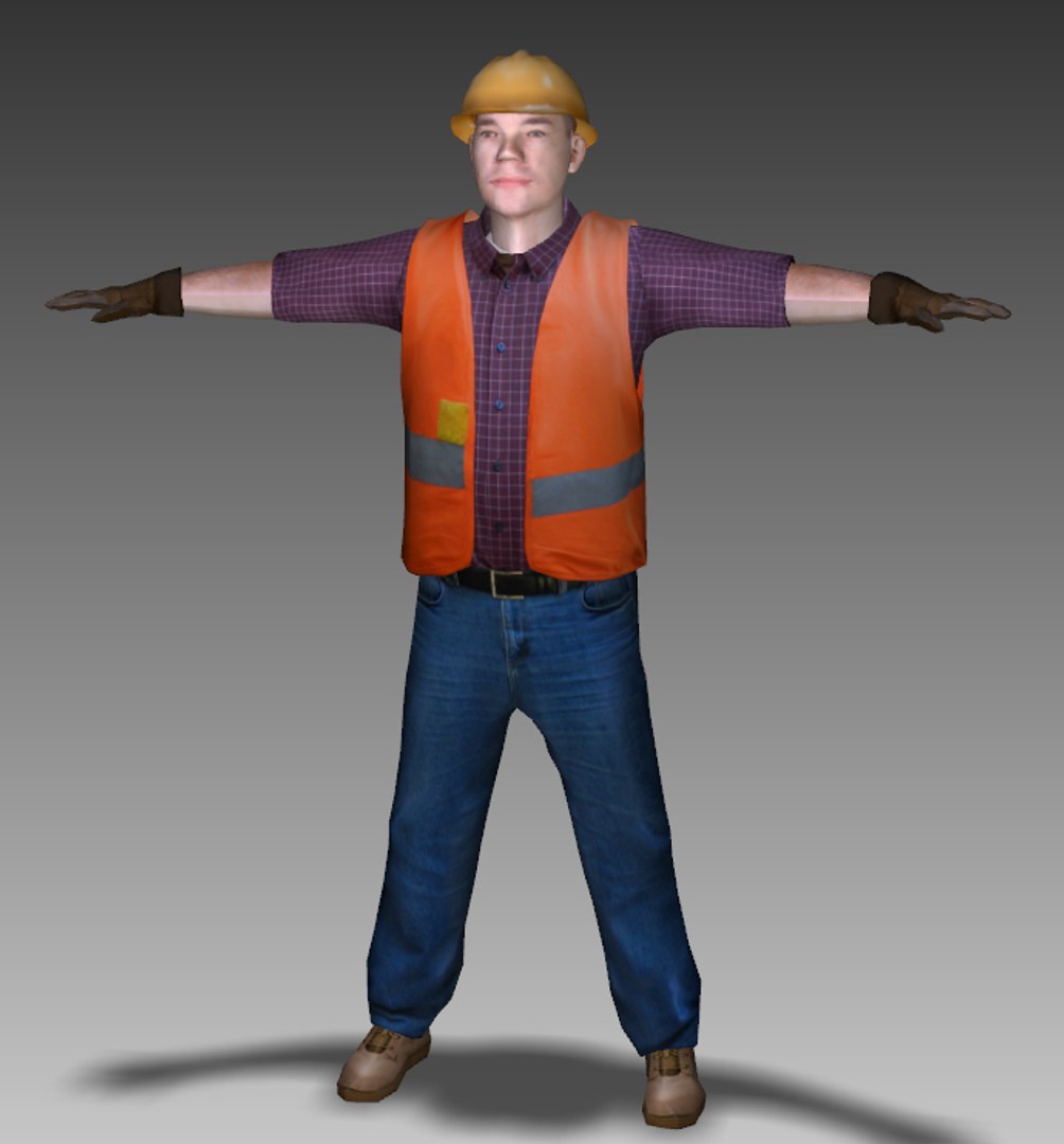 3d Casual Worker Model
