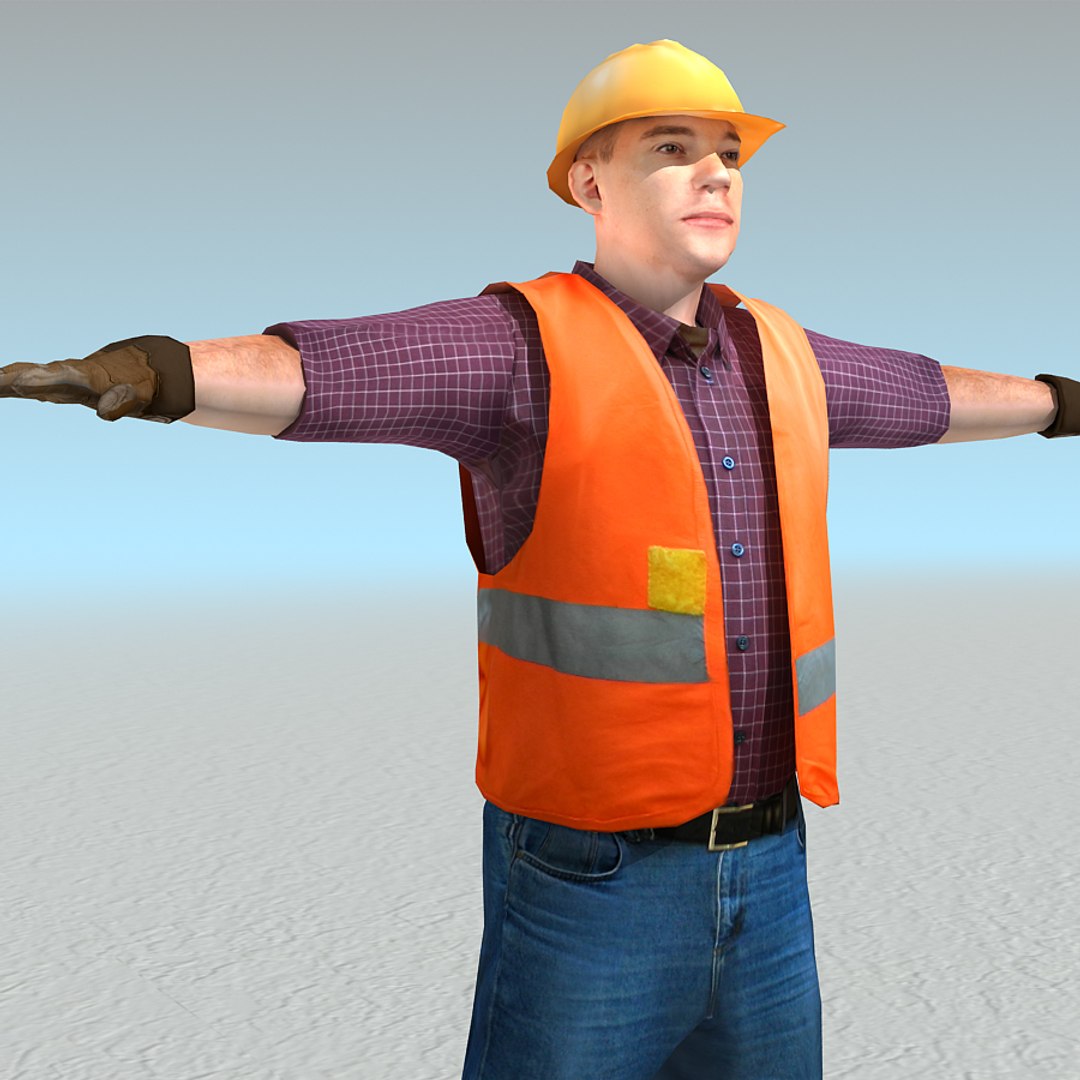3d Casual Worker Model