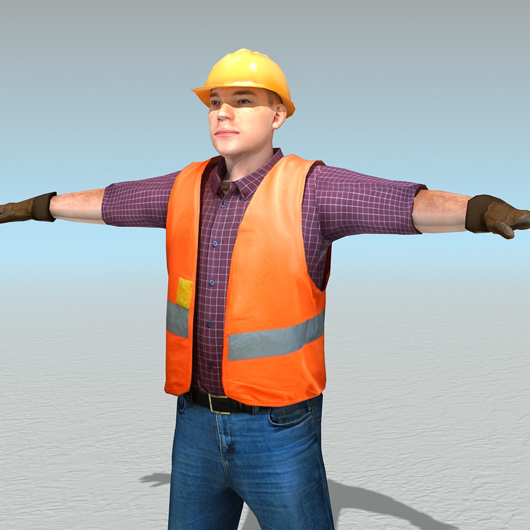 3d Casual Worker Model