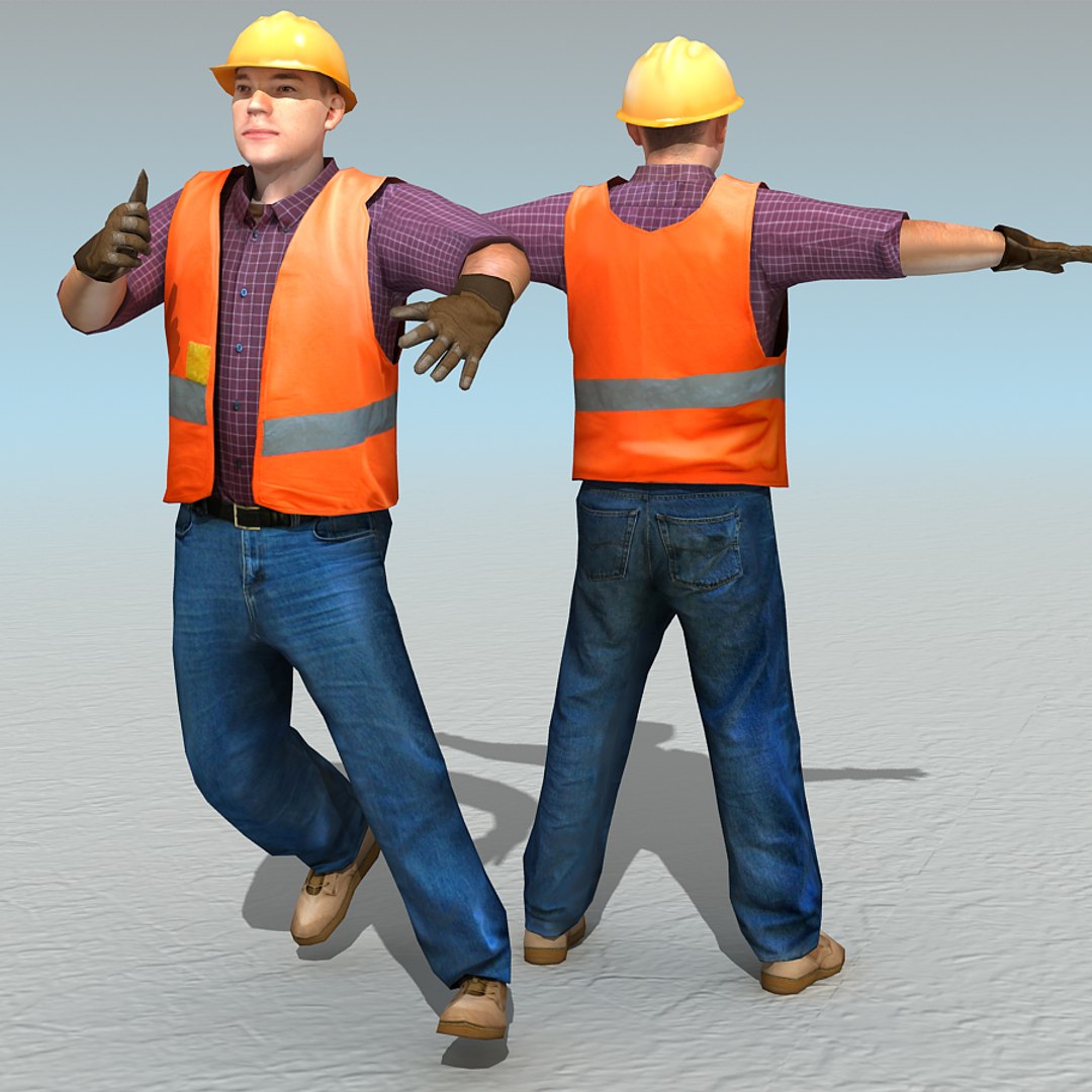 3d Casual Worker Model