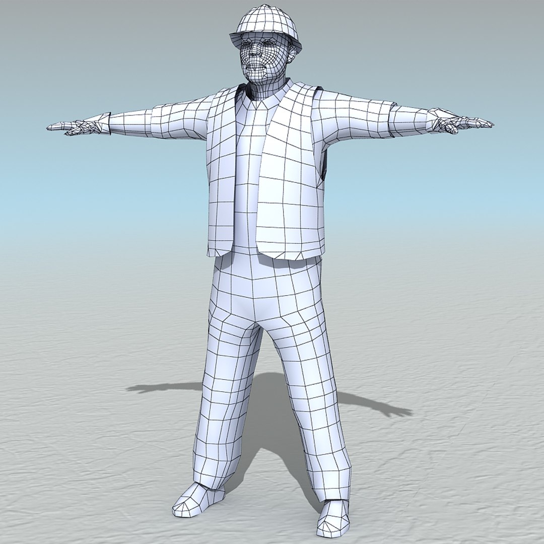 3d Casual Worker Model