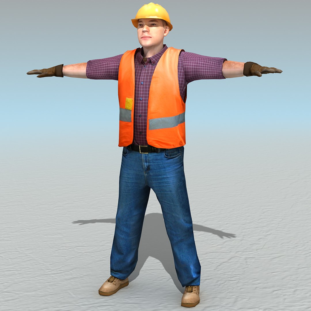 3d Casual Worker Model