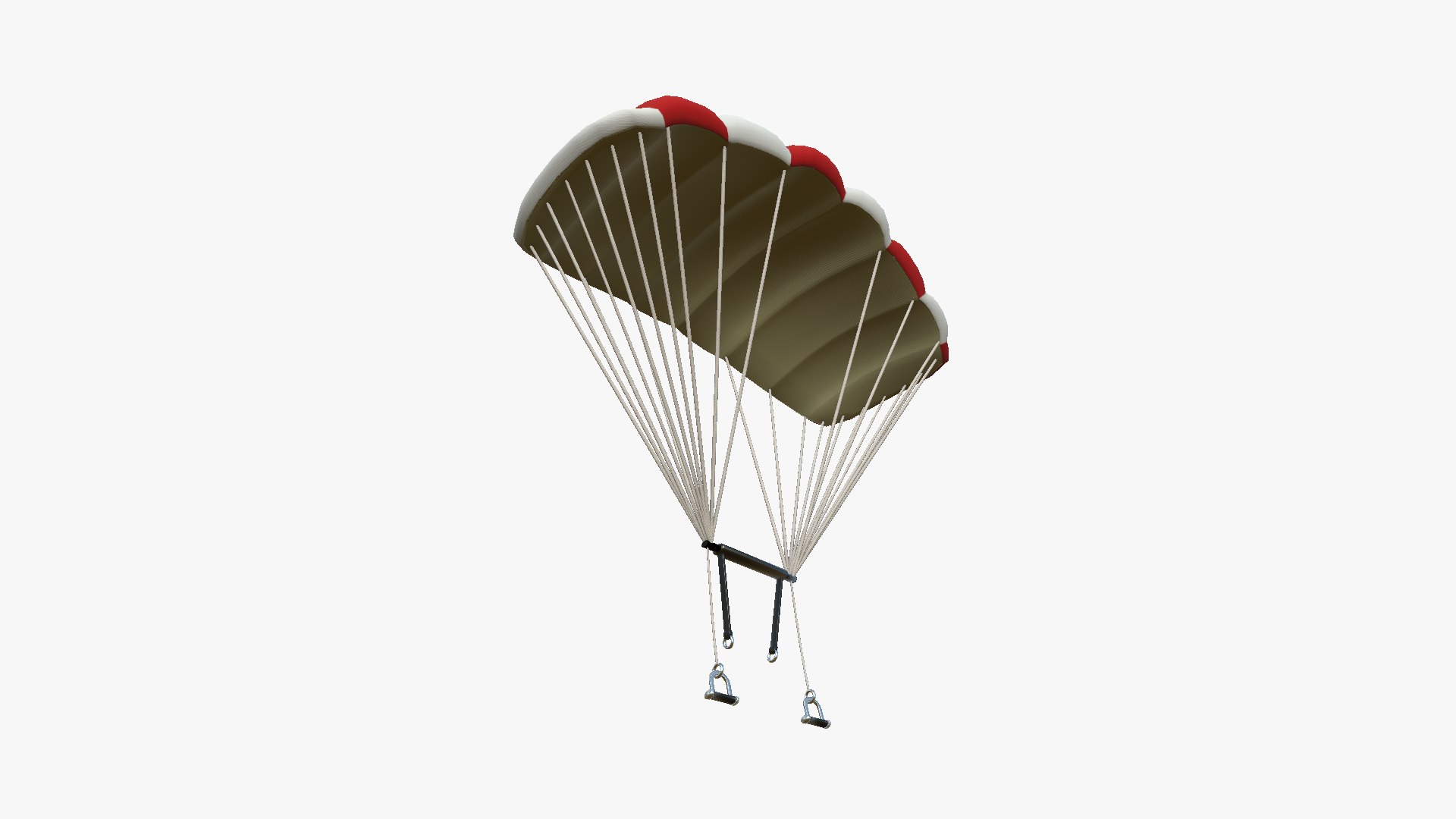 3D Model Parachute A01 Red White - Character Accessories Design ...