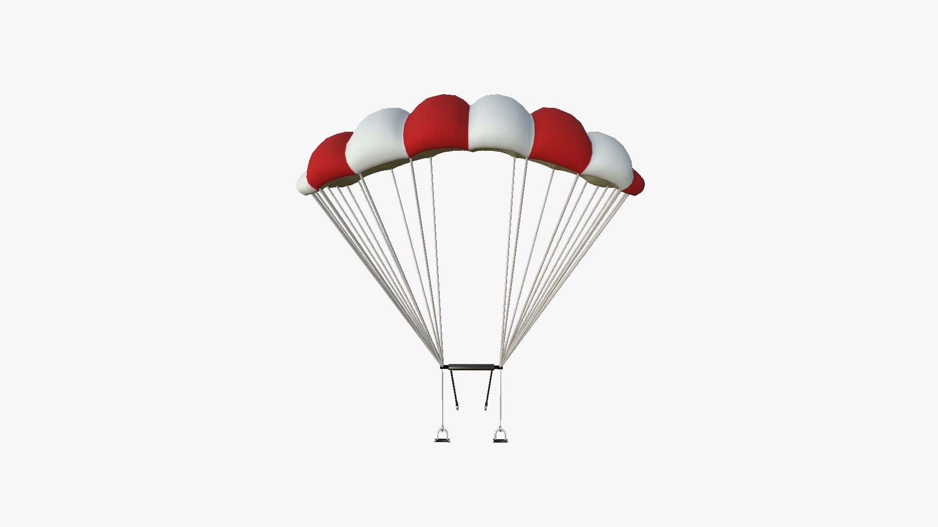 3D Model Parachute A01 Red White - Character Accessories Design ...