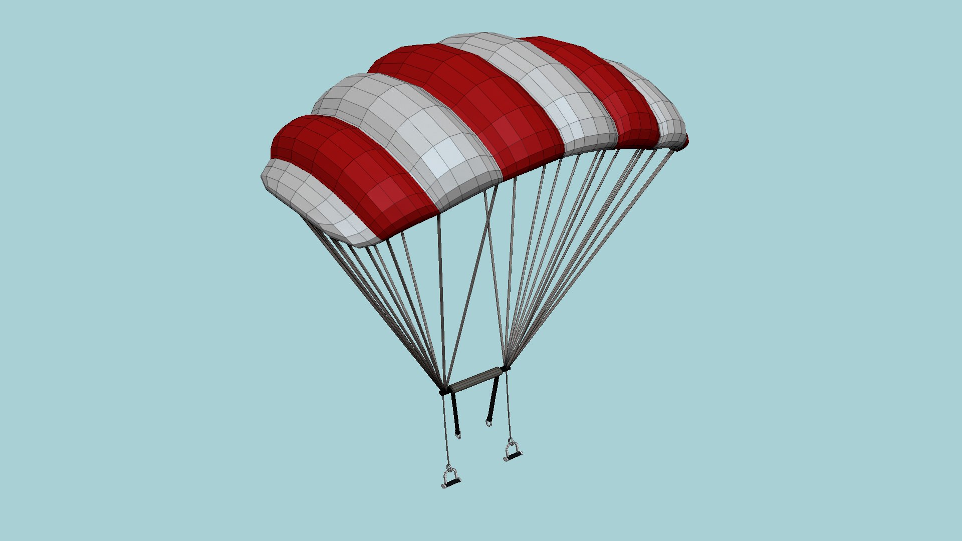 3D Model Parachute A01 Red White - Character Accessories Design - TurboSquid 2027660