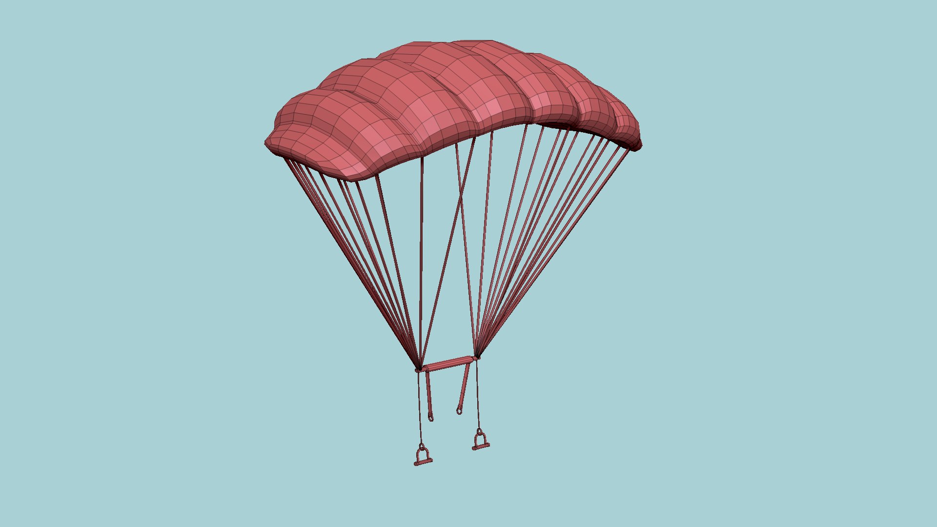 3D Model Parachute A01 Red White - Character Accessories Design ...