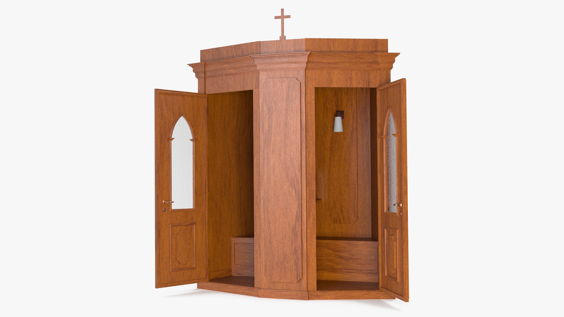 Wooden Confessional Booth Model - TurboSquid 2240488