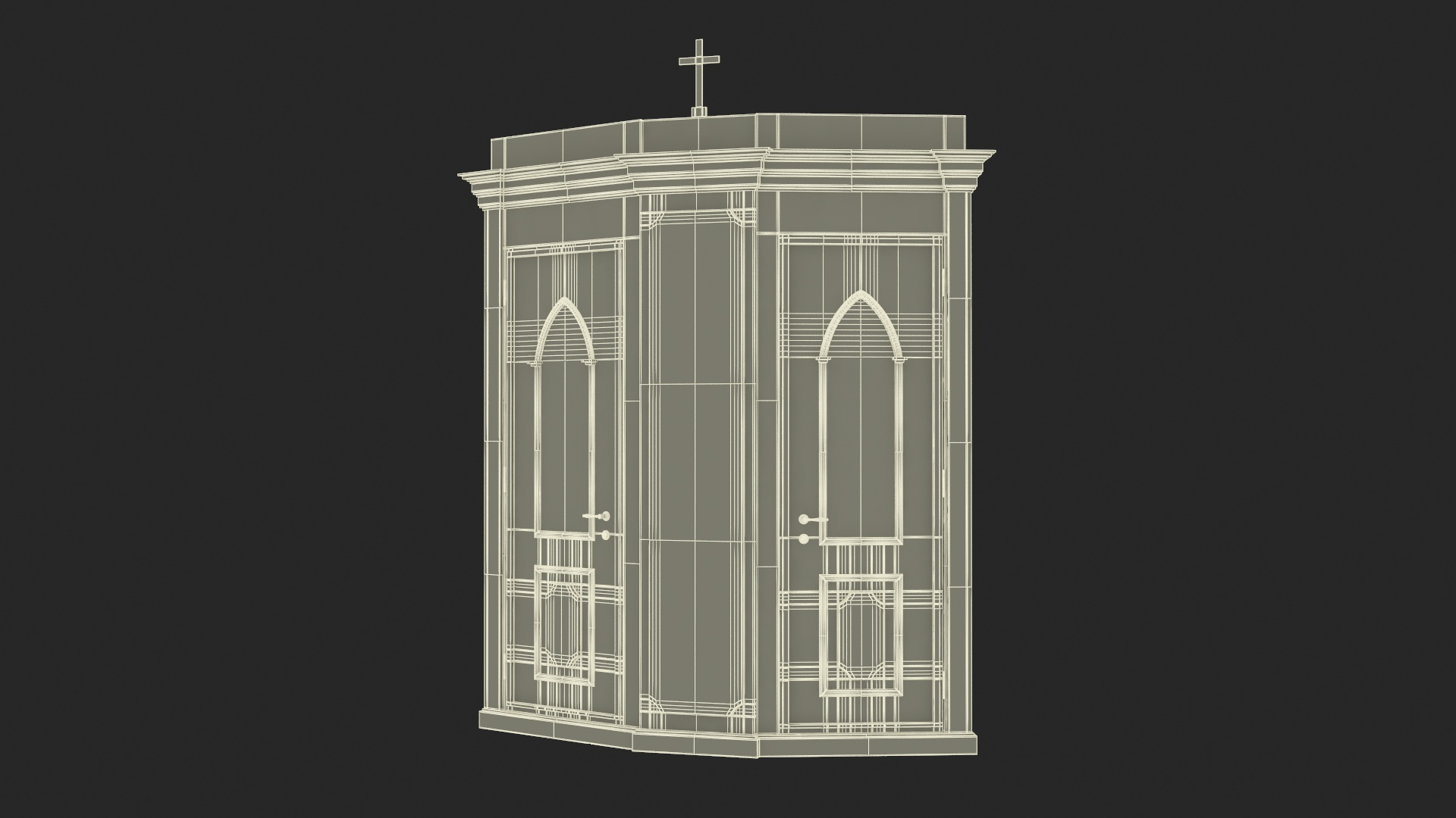 Wooden Confessional Booth Model - TurboSquid 2240488