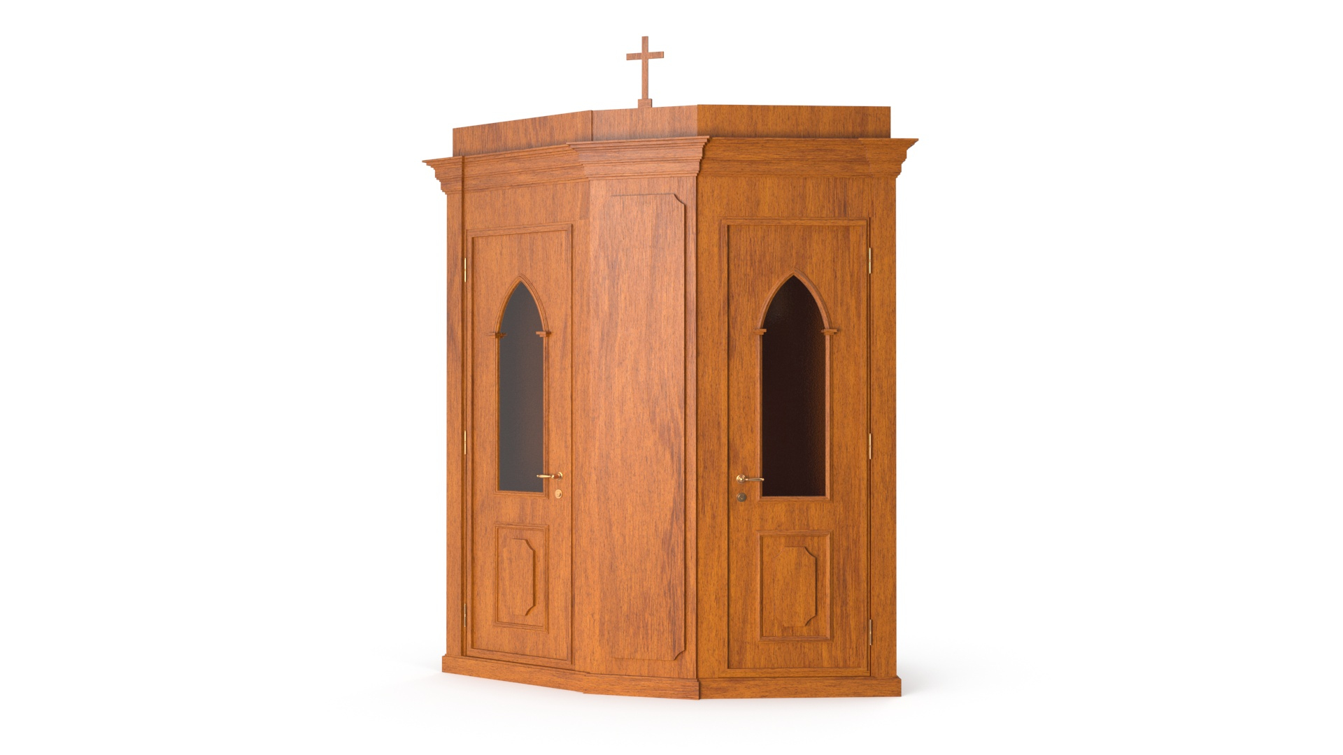 Wooden Confessional Booth Model - TurboSquid 2240488