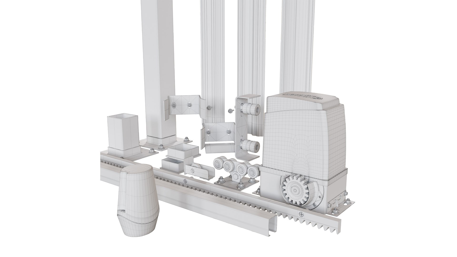 3D Sliding Gate Automation And Accessories - TurboSquid 1720881