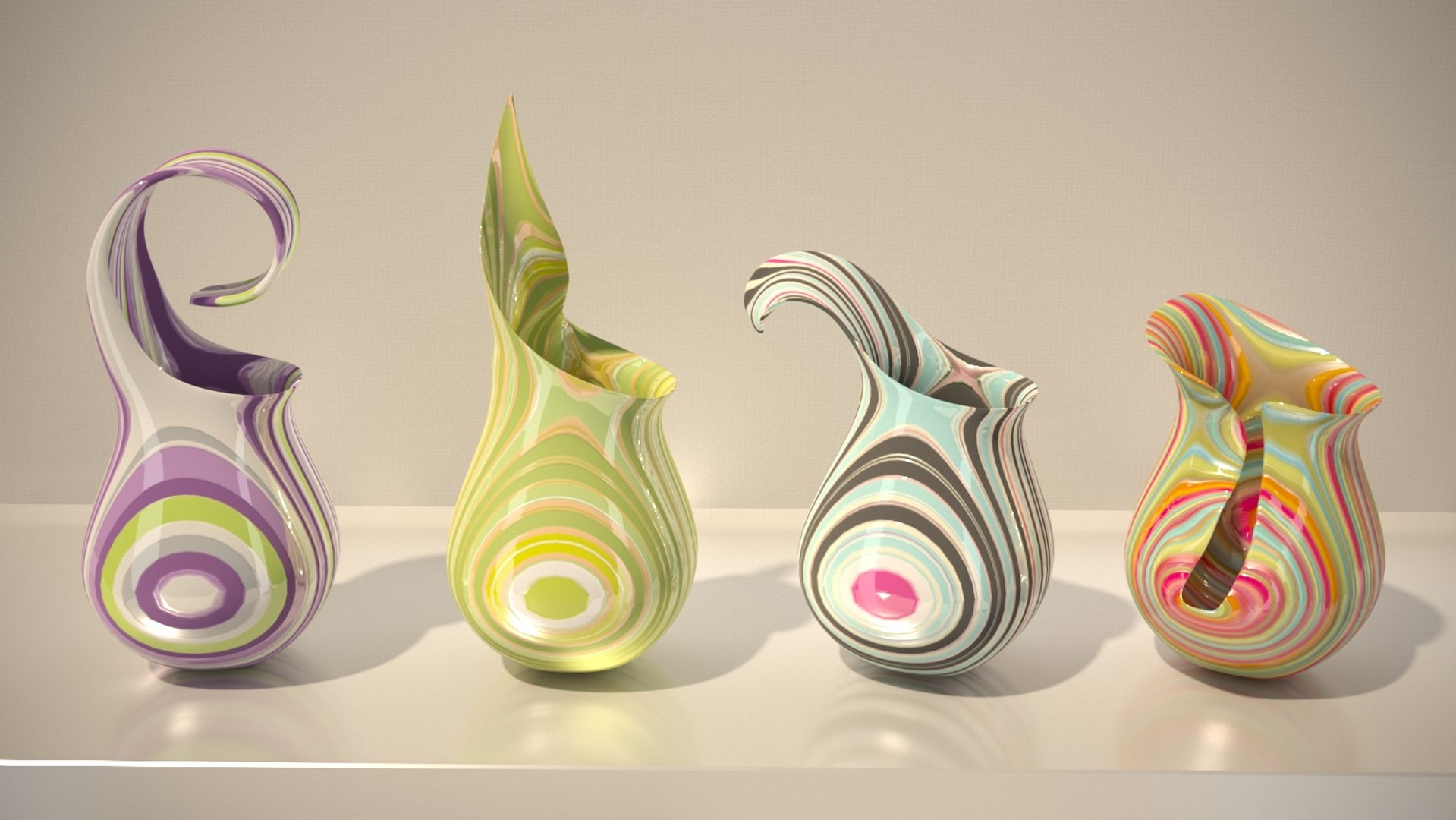 glass vases 3d max