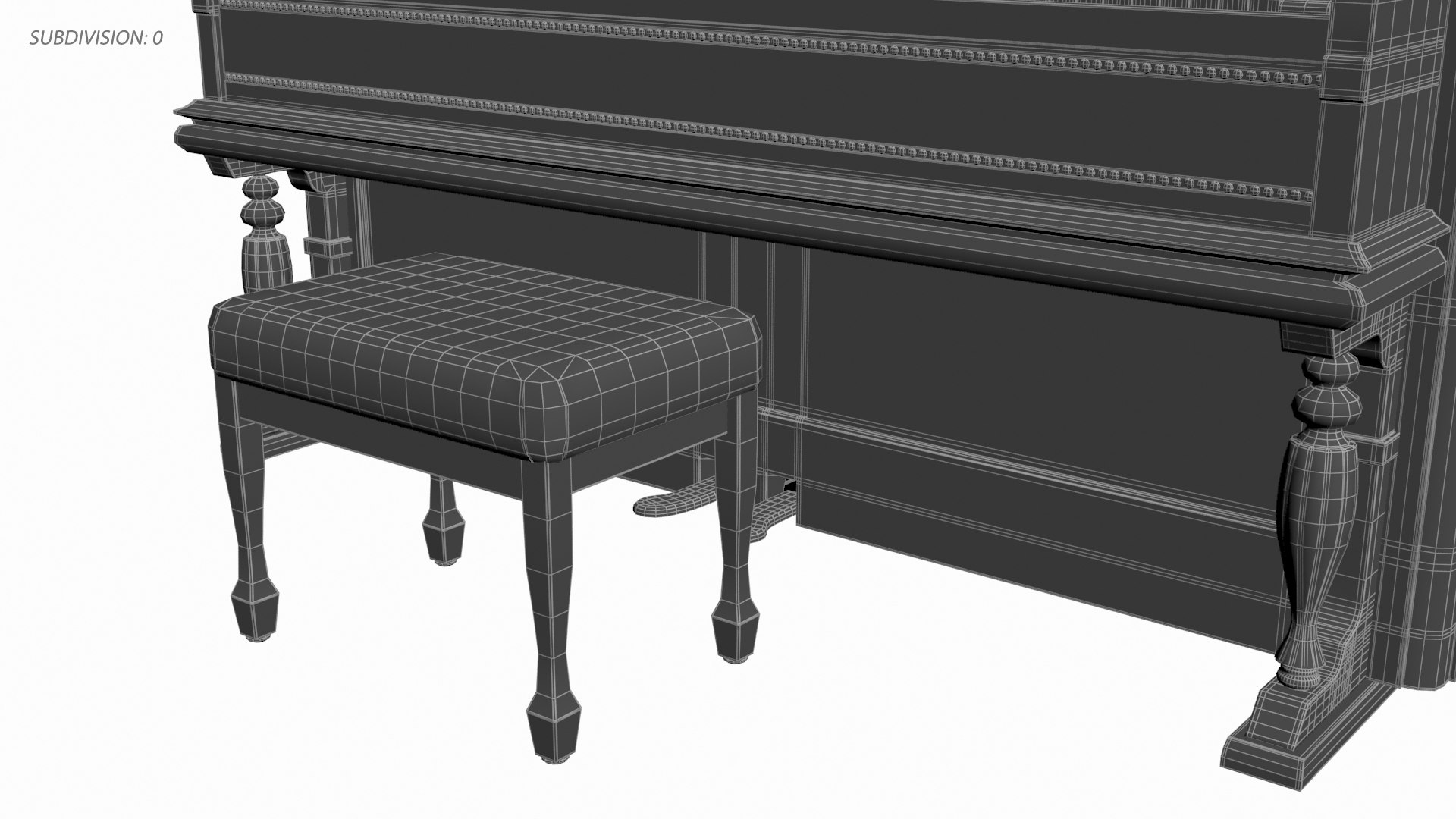 3D Retro Piano Model - TurboSquid 2240175