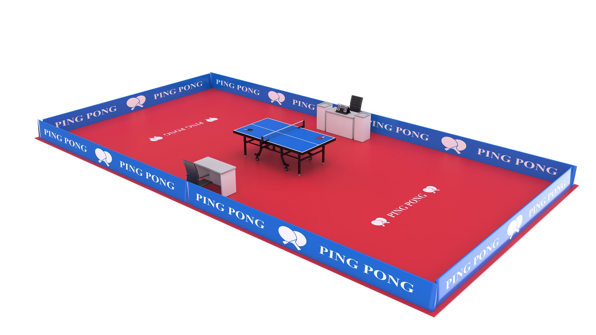 Table Tennis Court 3D Model - TurboSquid 2097906