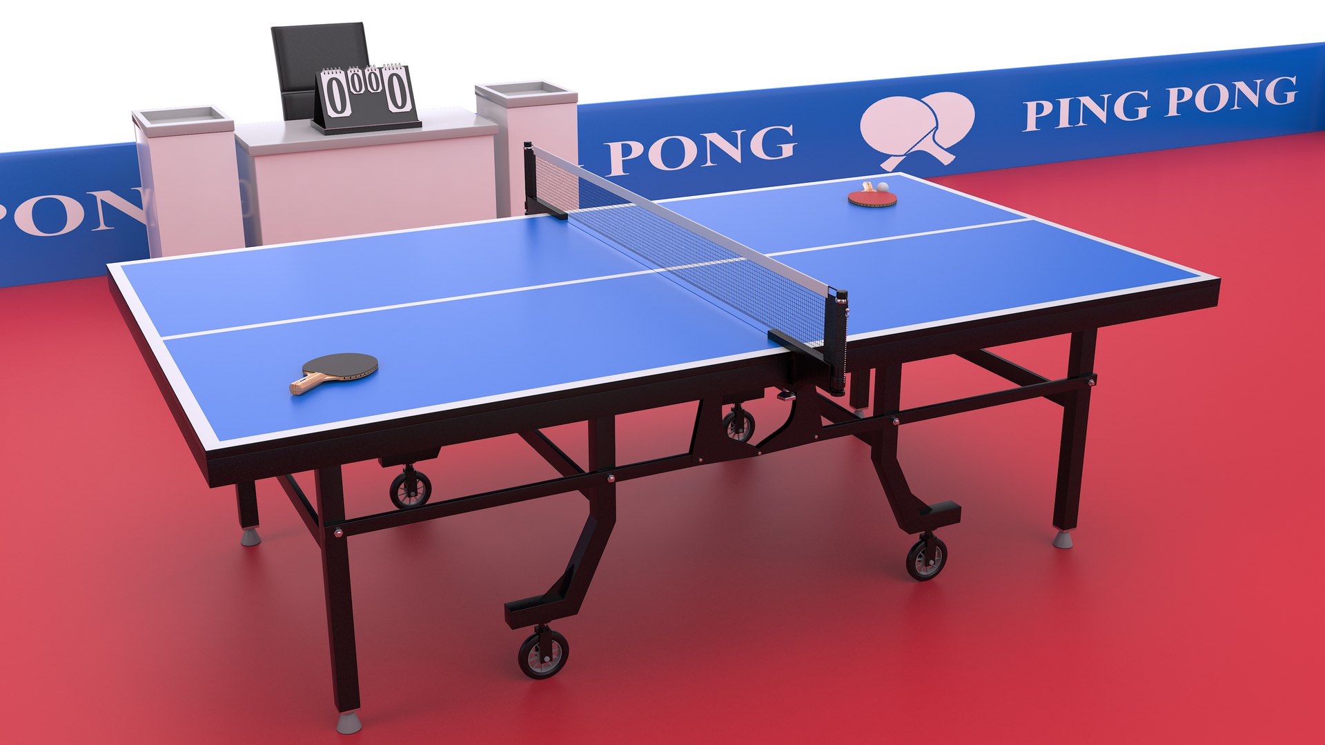 Table Tennis Court 3D Model - TurboSquid 2097906