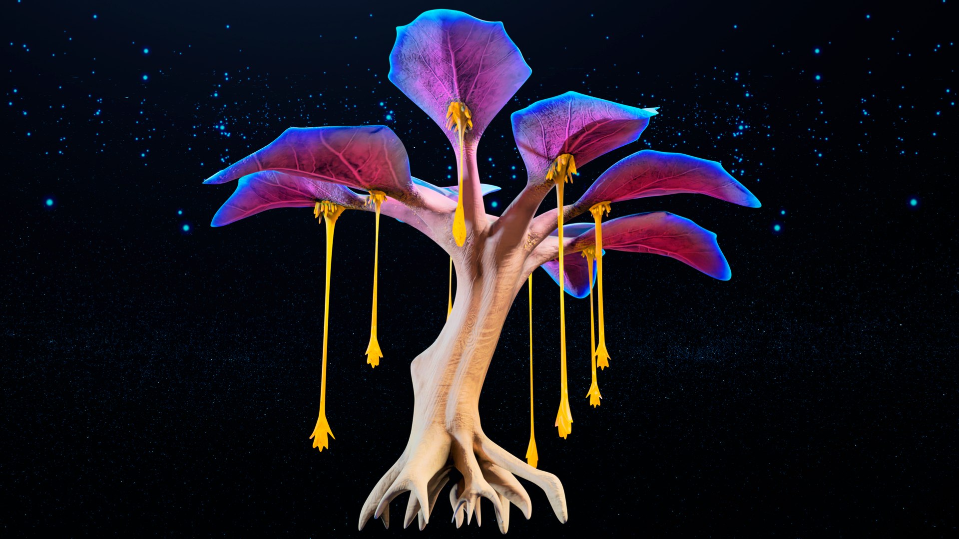 Alien Tropical Tree Blue PBR 3D - TurboSquid 2073879