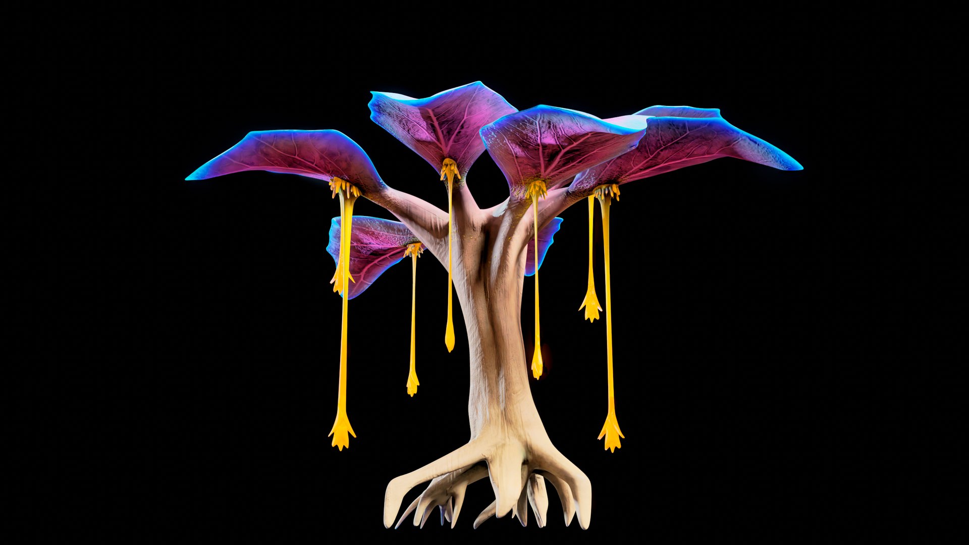 Alien Tropical Tree Blue PBR 3D - TurboSquid 2073879