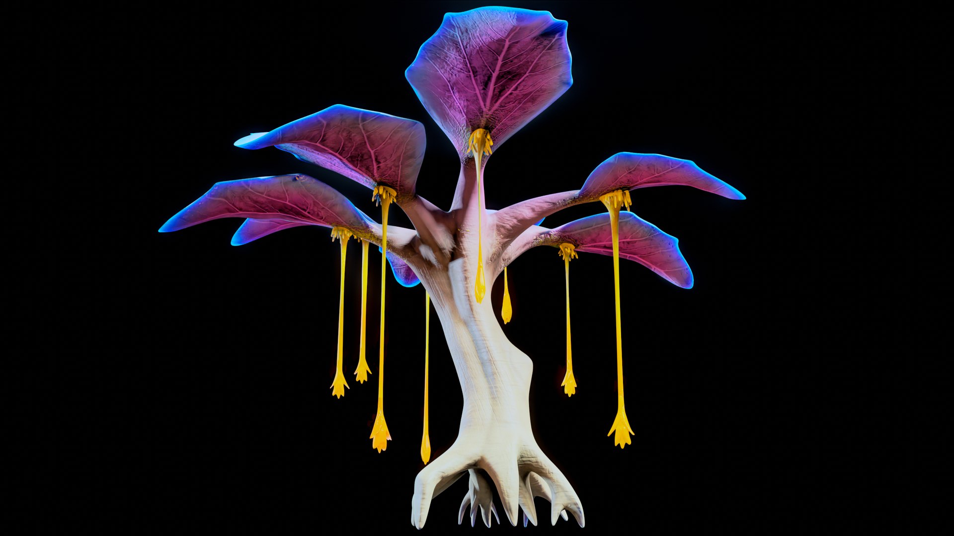 Alien Tropical Tree Blue PBR 3D - TurboSquid 2073879