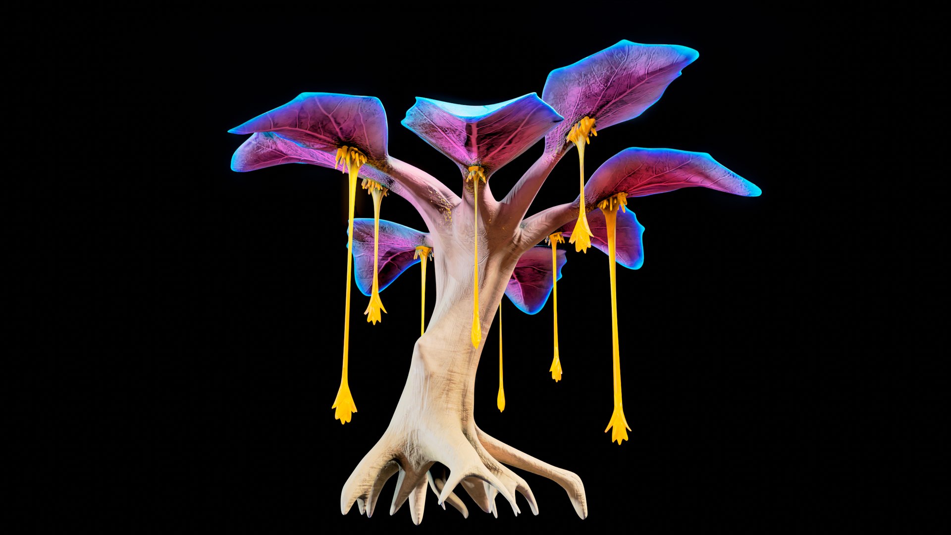 Alien Tropical Tree Blue PBR 3D - TurboSquid 2073879