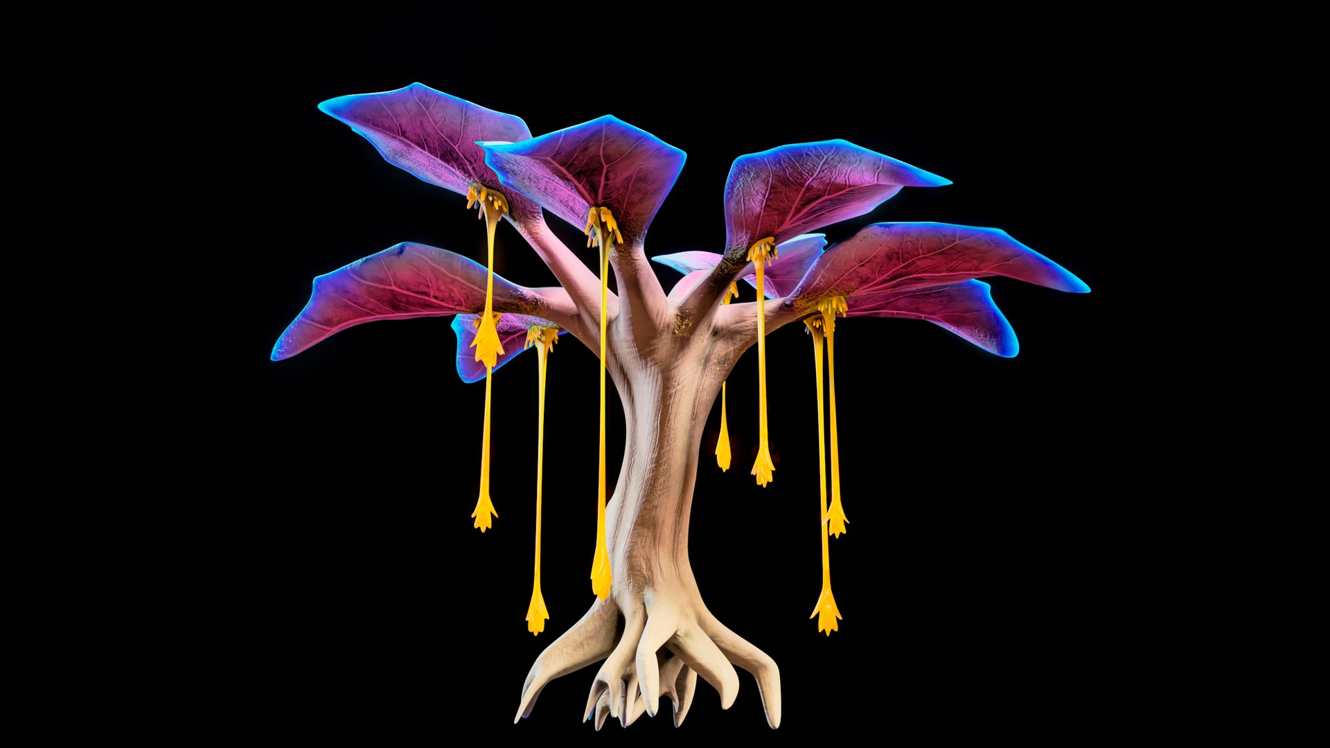 Alien Tropical Tree Blue PBR 3D - TurboSquid 2073879