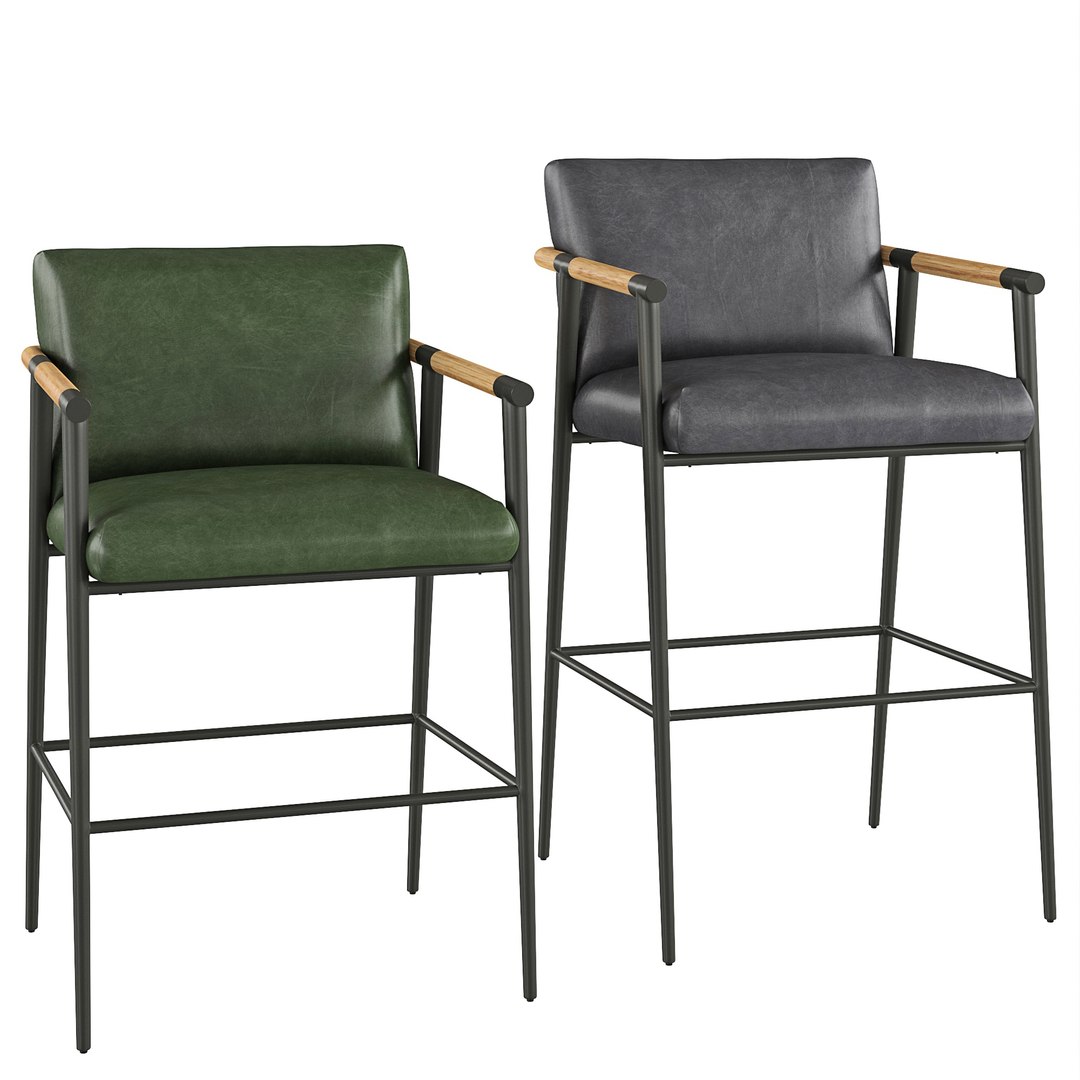3D Russell Leather Bar Stools Model - TurboSquid 2059750