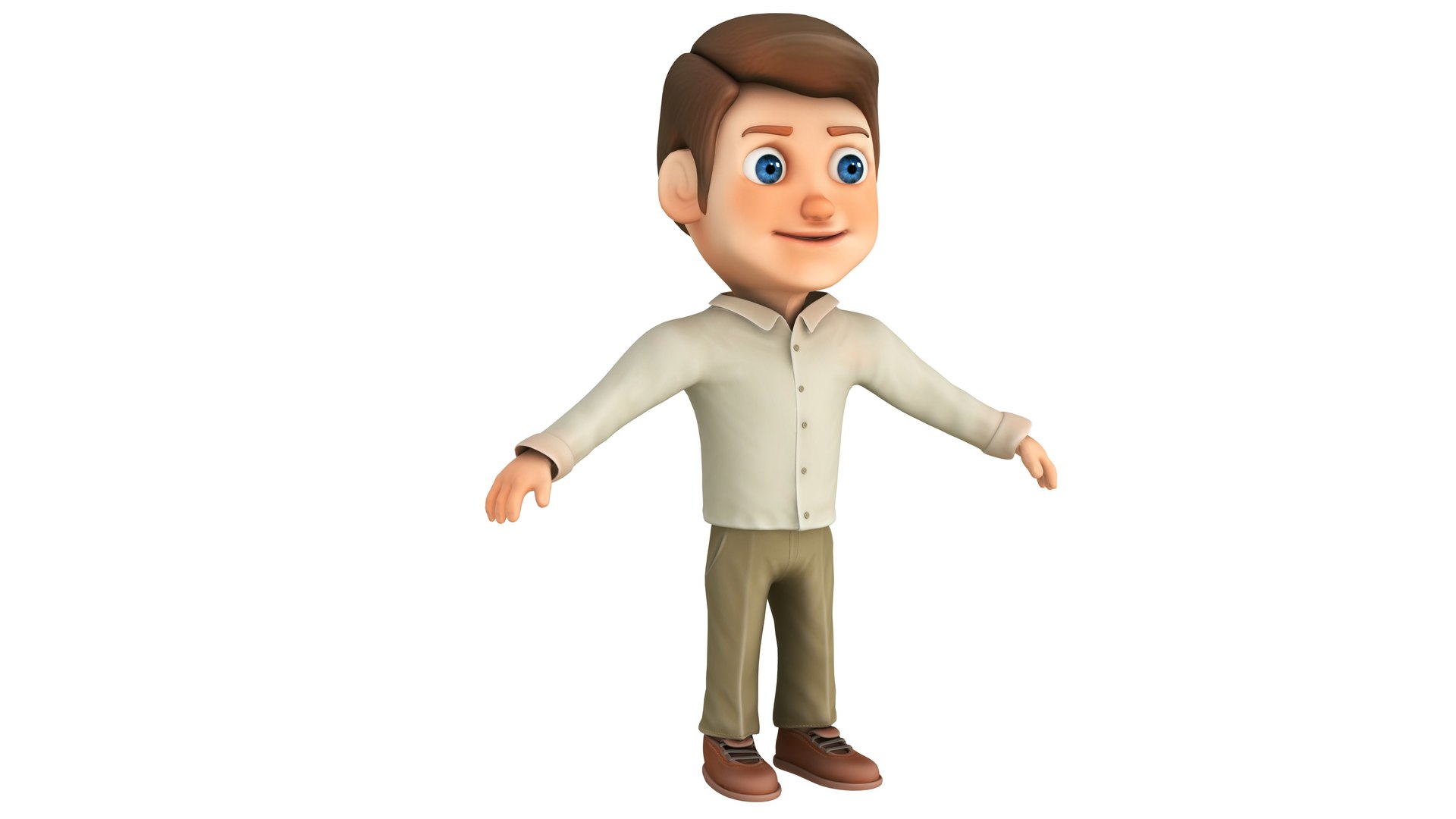 Cartoon Man Father 3D Model - TurboSquid 2214815