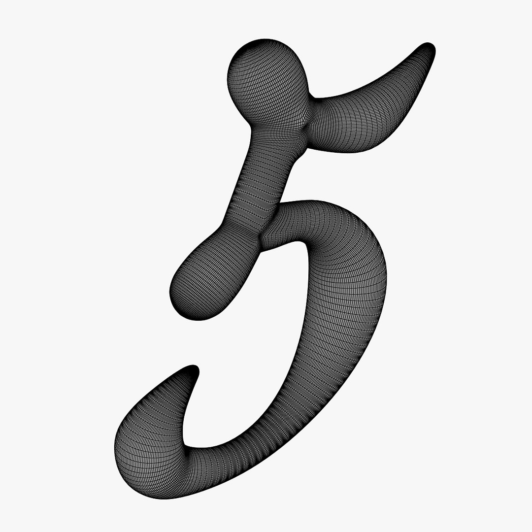 Calligraphic Digit 5 Number 3D - TurboSquid 1389333