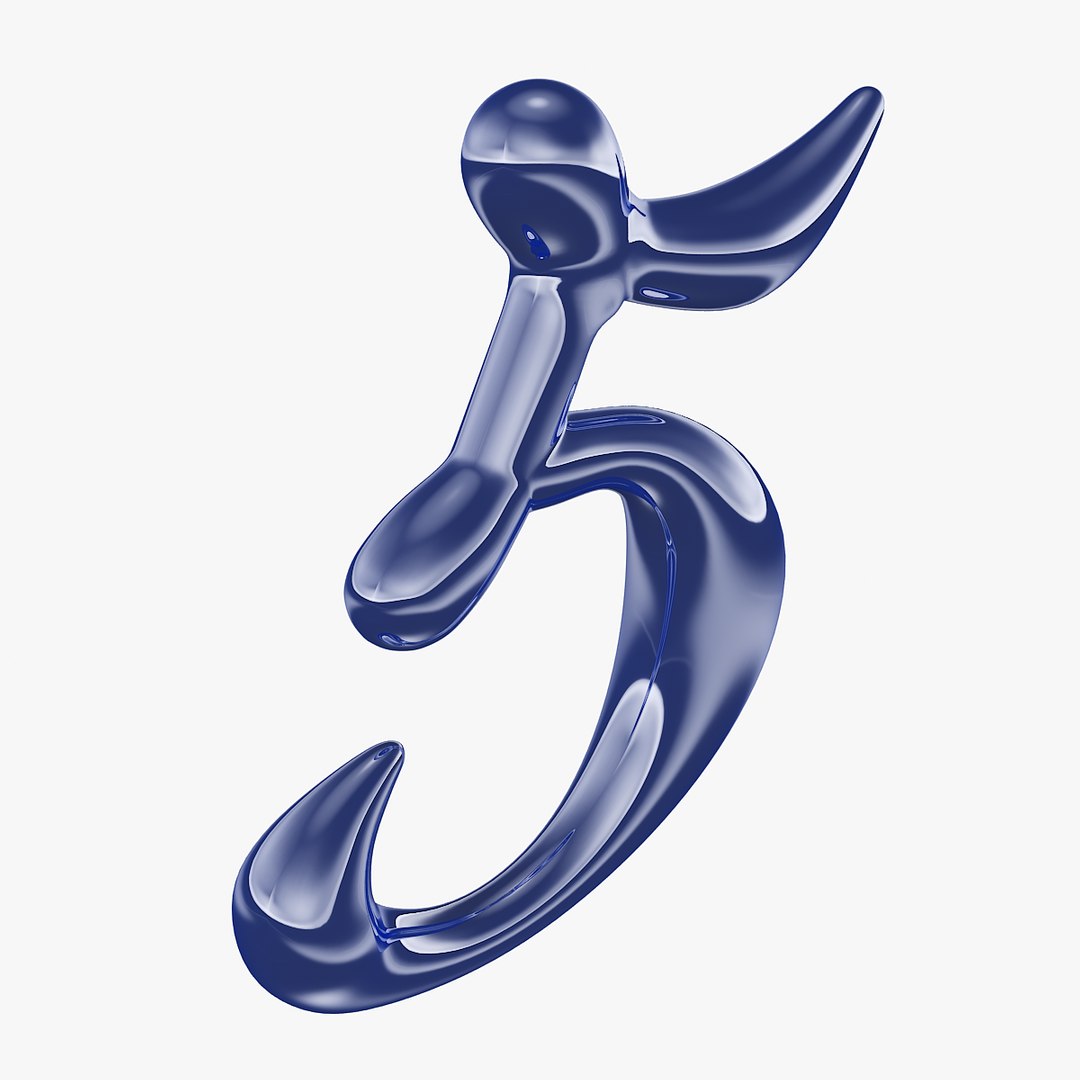 Calligraphic Digit 5 Number 3D - TurboSquid 1389333