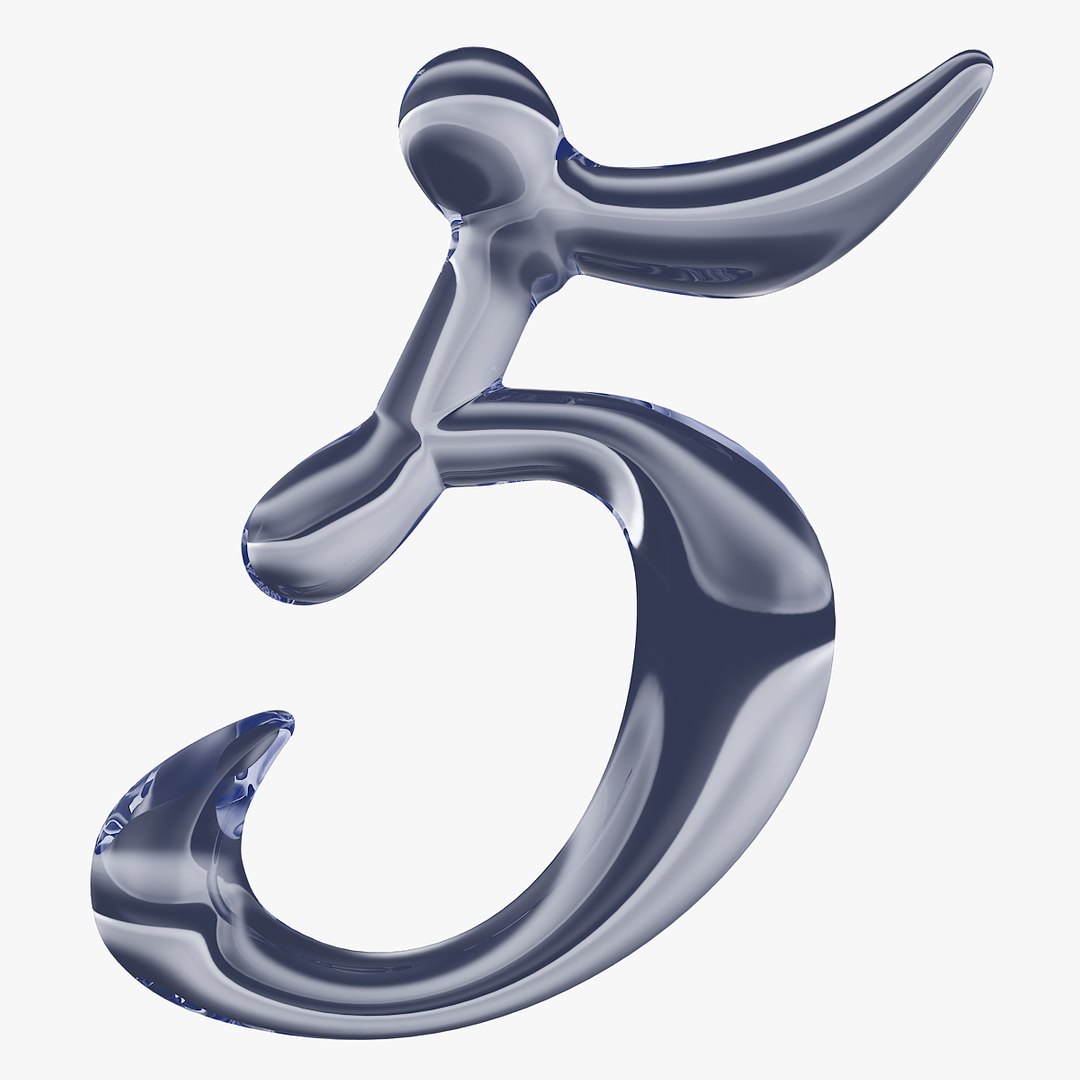 Calligraphic Digit 5 Number 3D - TurboSquid 1389333
