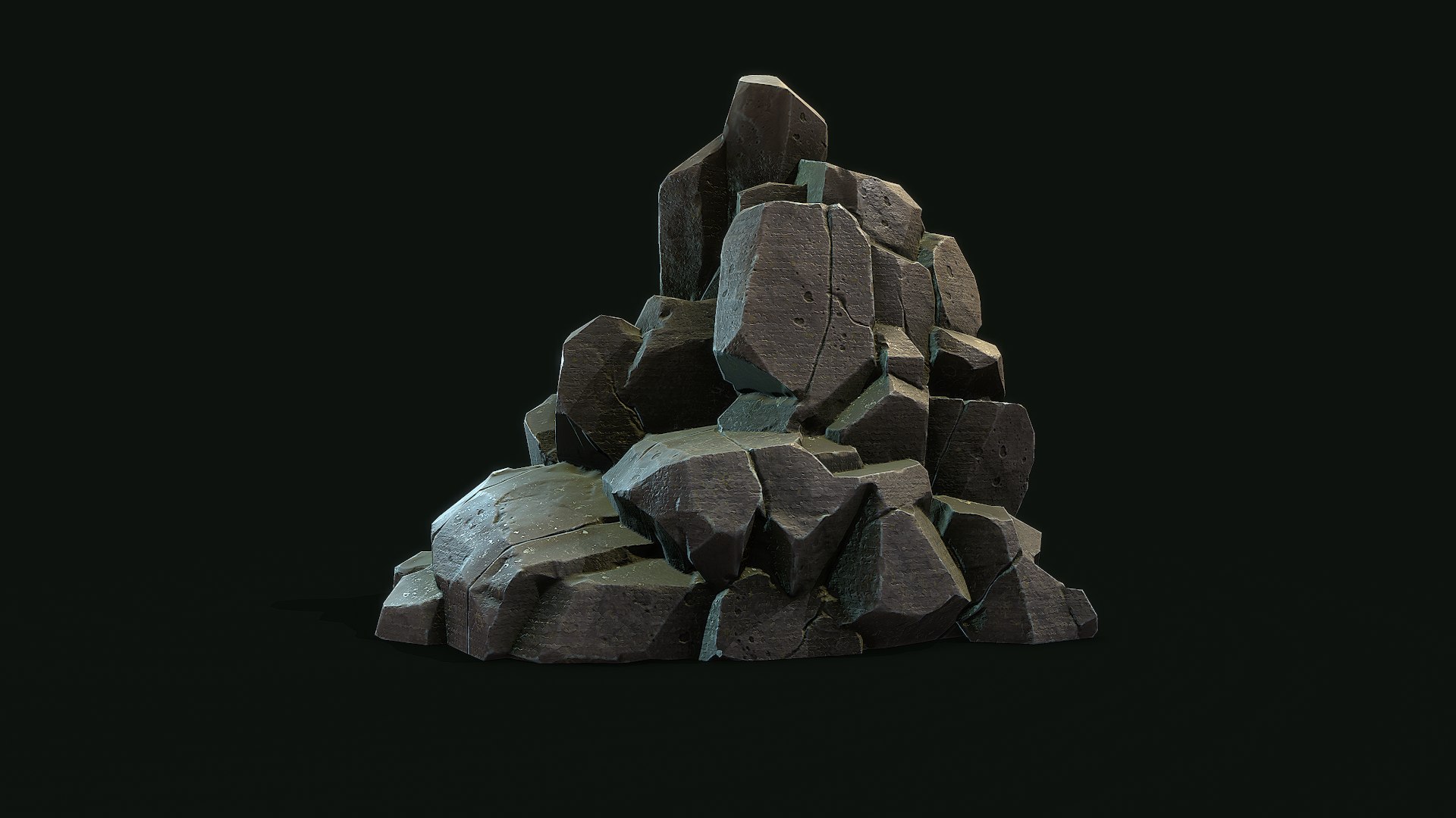 3D Stylized Gray Stone moss 3 - TurboSquid 2135108