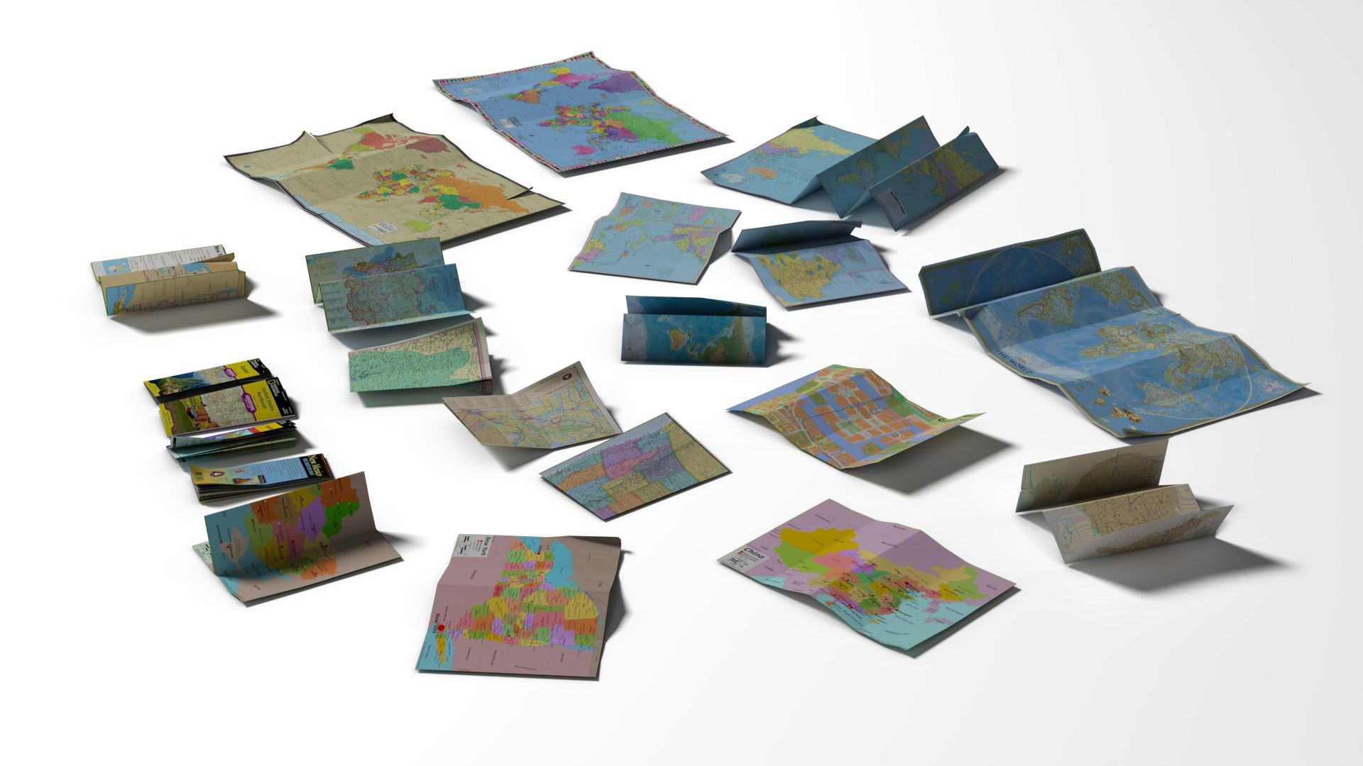 Folded Map 3D Model - TurboSquid 1889079