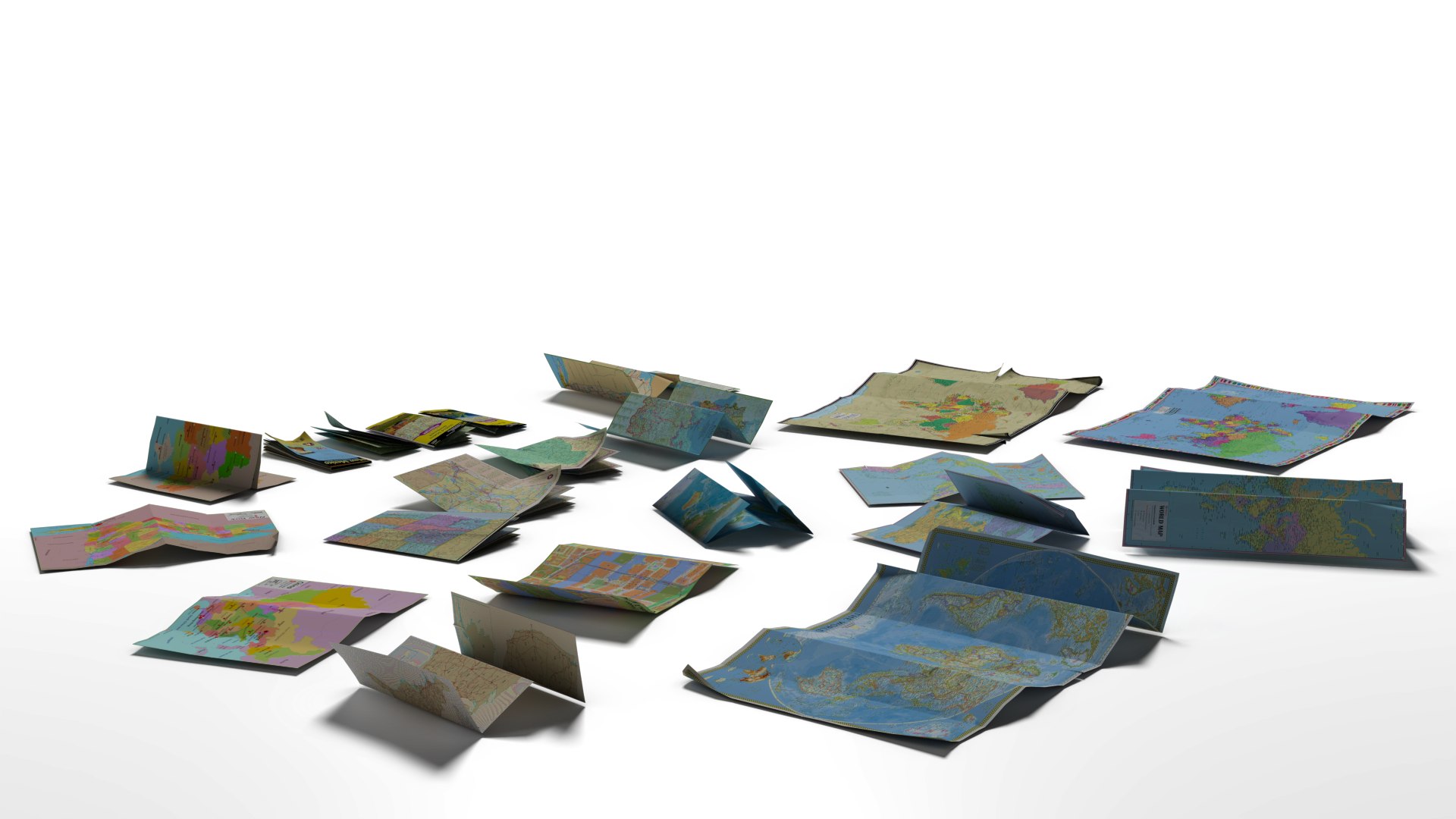 Folded Map 3D Model - TurboSquid 1889079