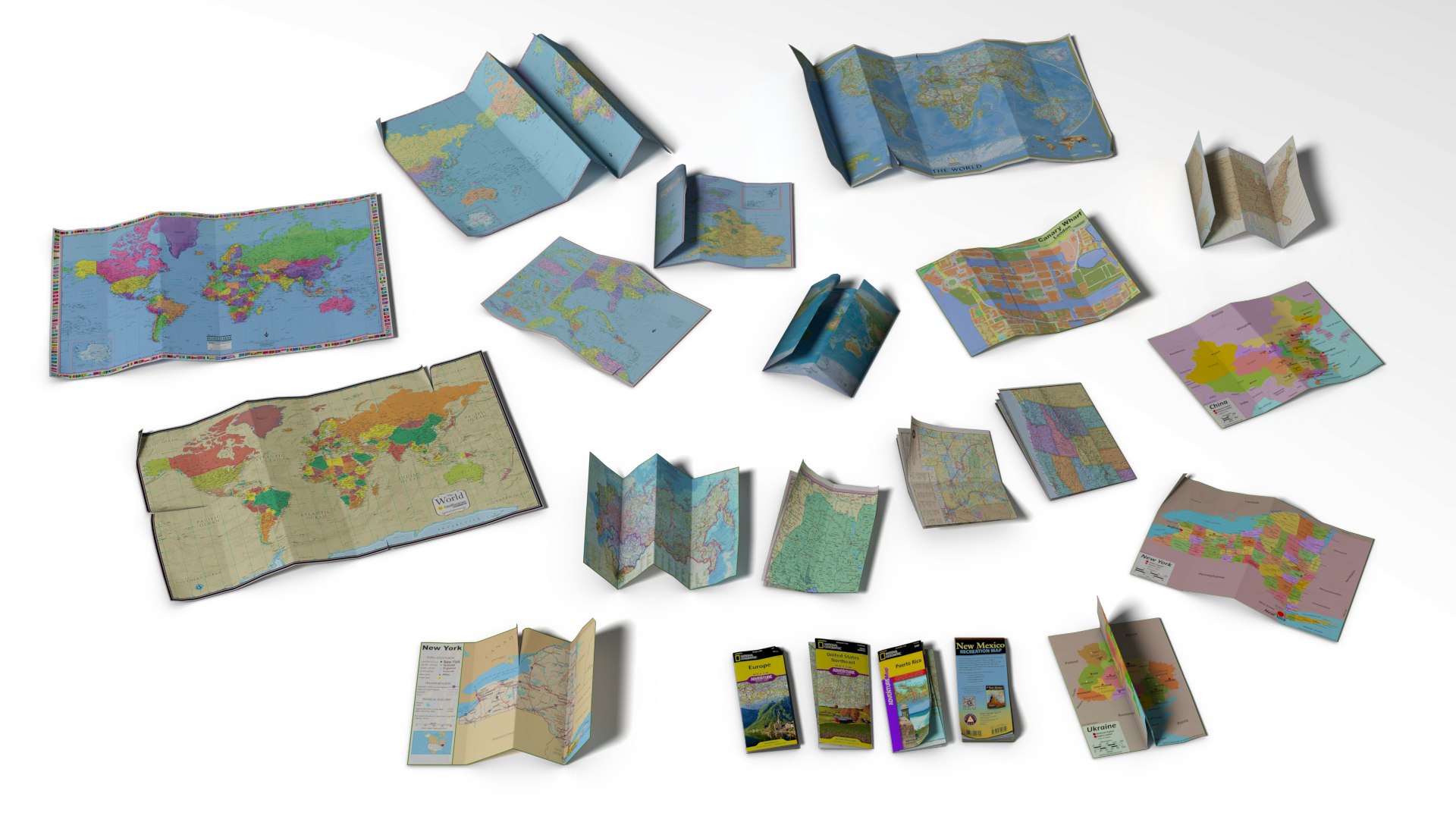 Folded Map 3D Model - TurboSquid 1889079