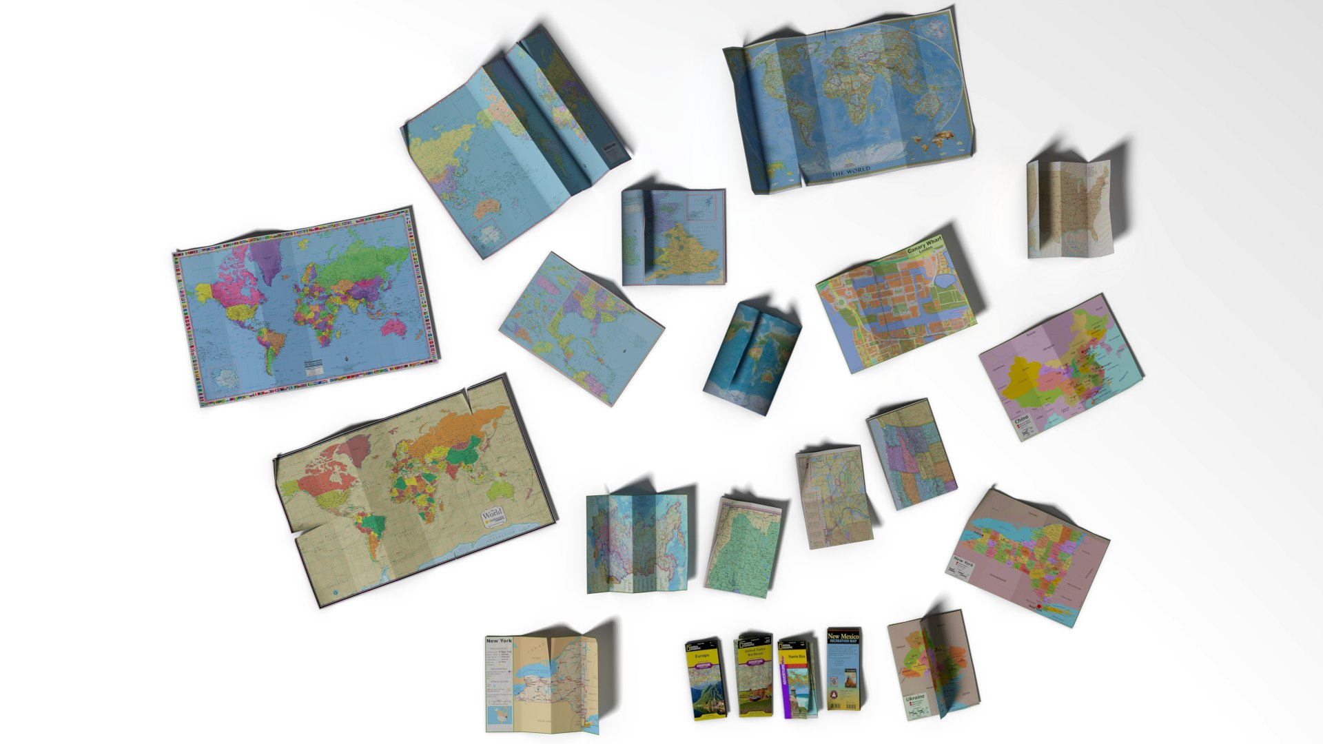 Folded Map 3D Model - TurboSquid 1889079